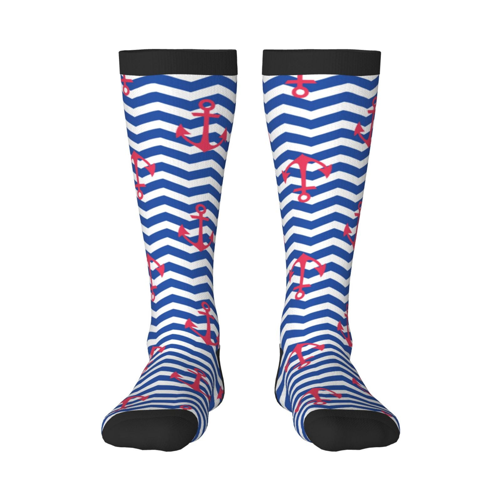 Fotbe Nautical Anchors print Women's Men's Novelty Crew Socks Cotton ...
