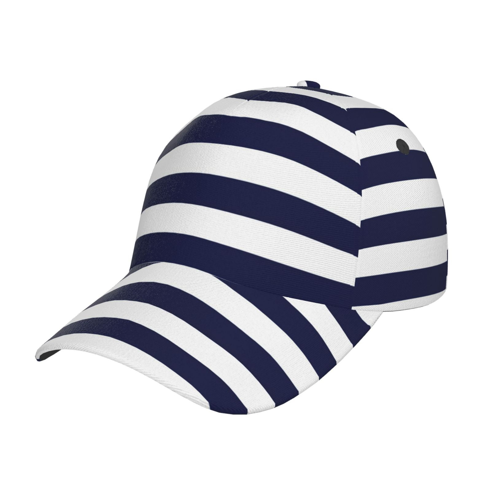 Fotbe Navy Blue And White Stripes Baseball Cap, Navy Blue And White ...