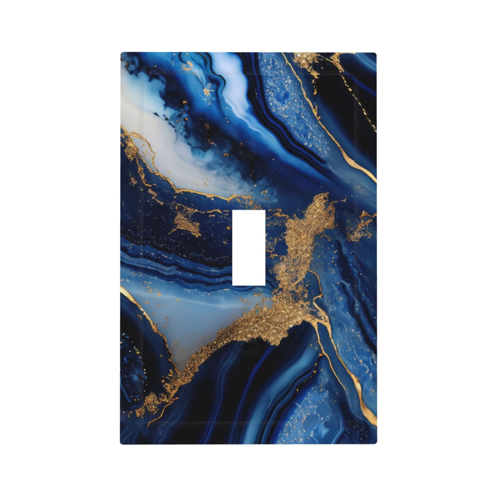 Fotbe Navy Blue Marble Print Duplex Receptacle Wall Plate, 1-Gang 5.0 ...