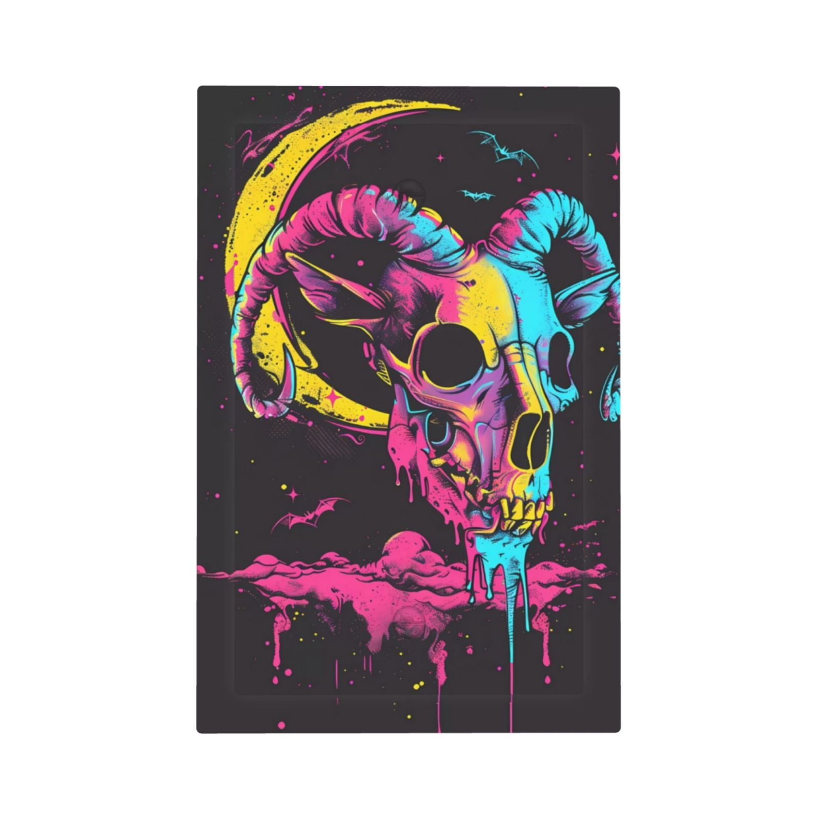 Fotbe Neon Gothic Skull Moon Print Duplex Receptacle Wall Plate, 1-Gang ...