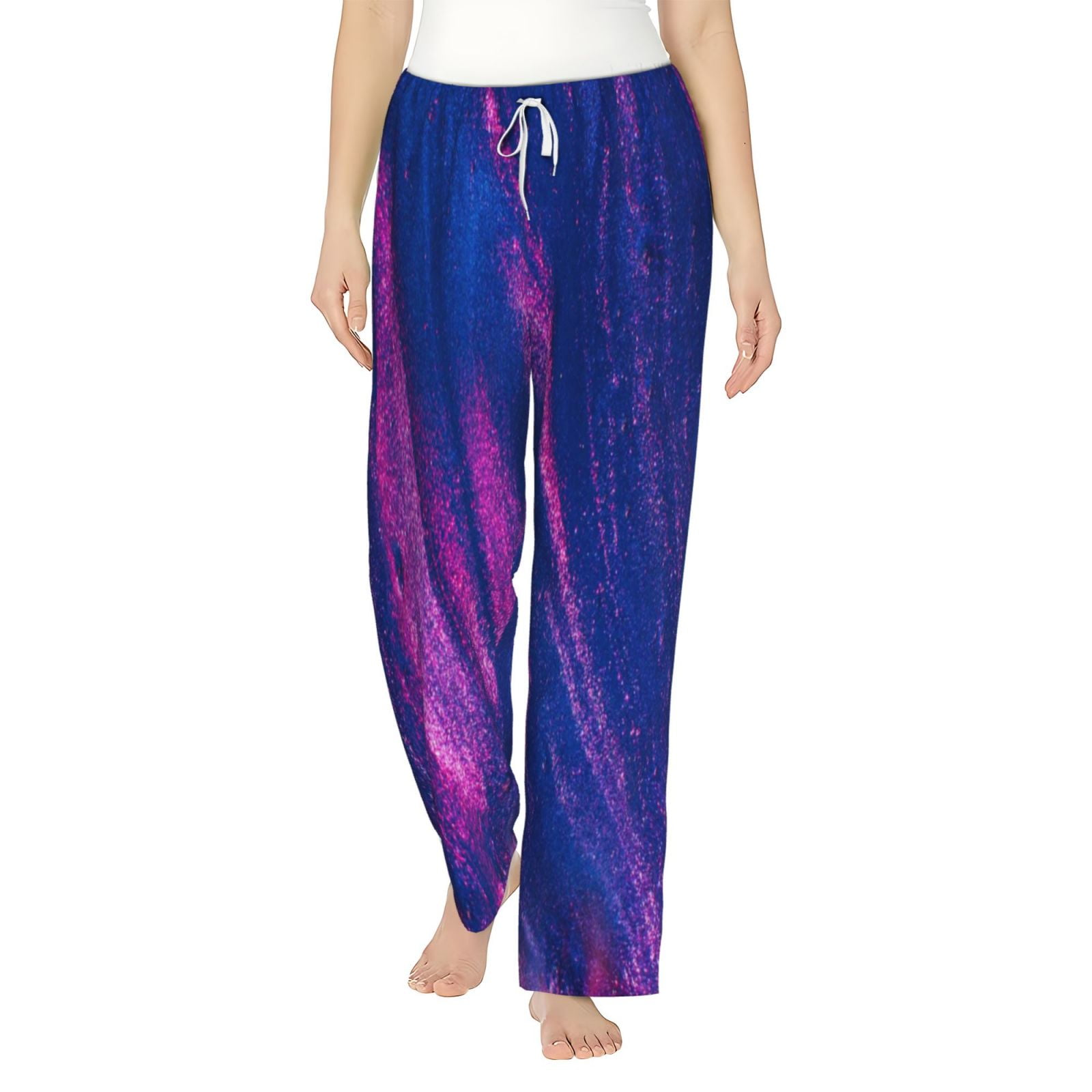 Fotbe Neon Gradient Blue Women's Pajama Pants,Sleepwear Pants,Pj ...