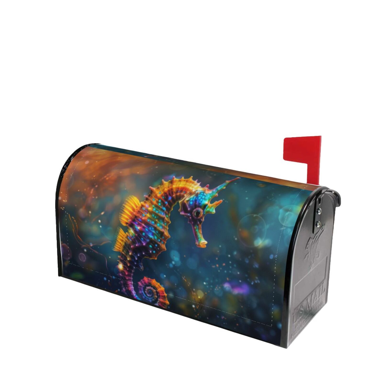 Fotbe Neon Seahorse Underwater Realm Mailbox Covers Post Letter Box ...