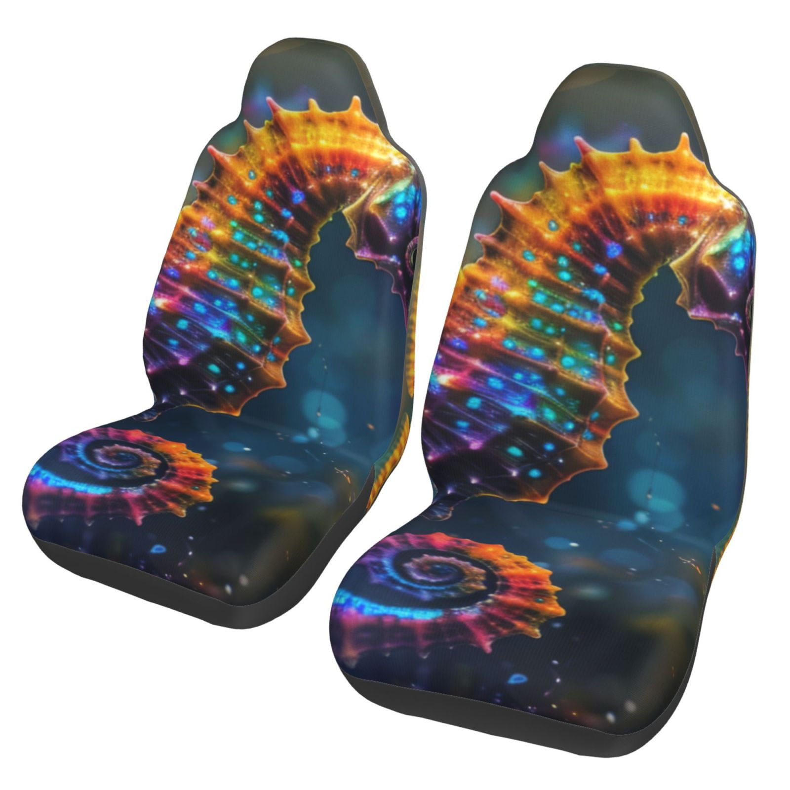 Fotbe Neon Seahorse Underwater Realm Pattern Automotive Seat Covers for ...