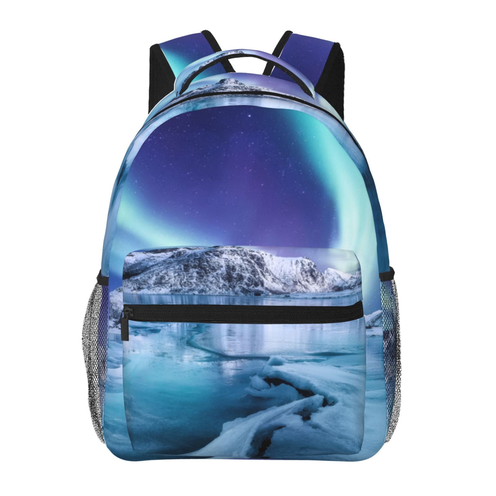 Fotbe Night At Lake Aurora 1 Pattern Casual Backpack for School, Travel ...