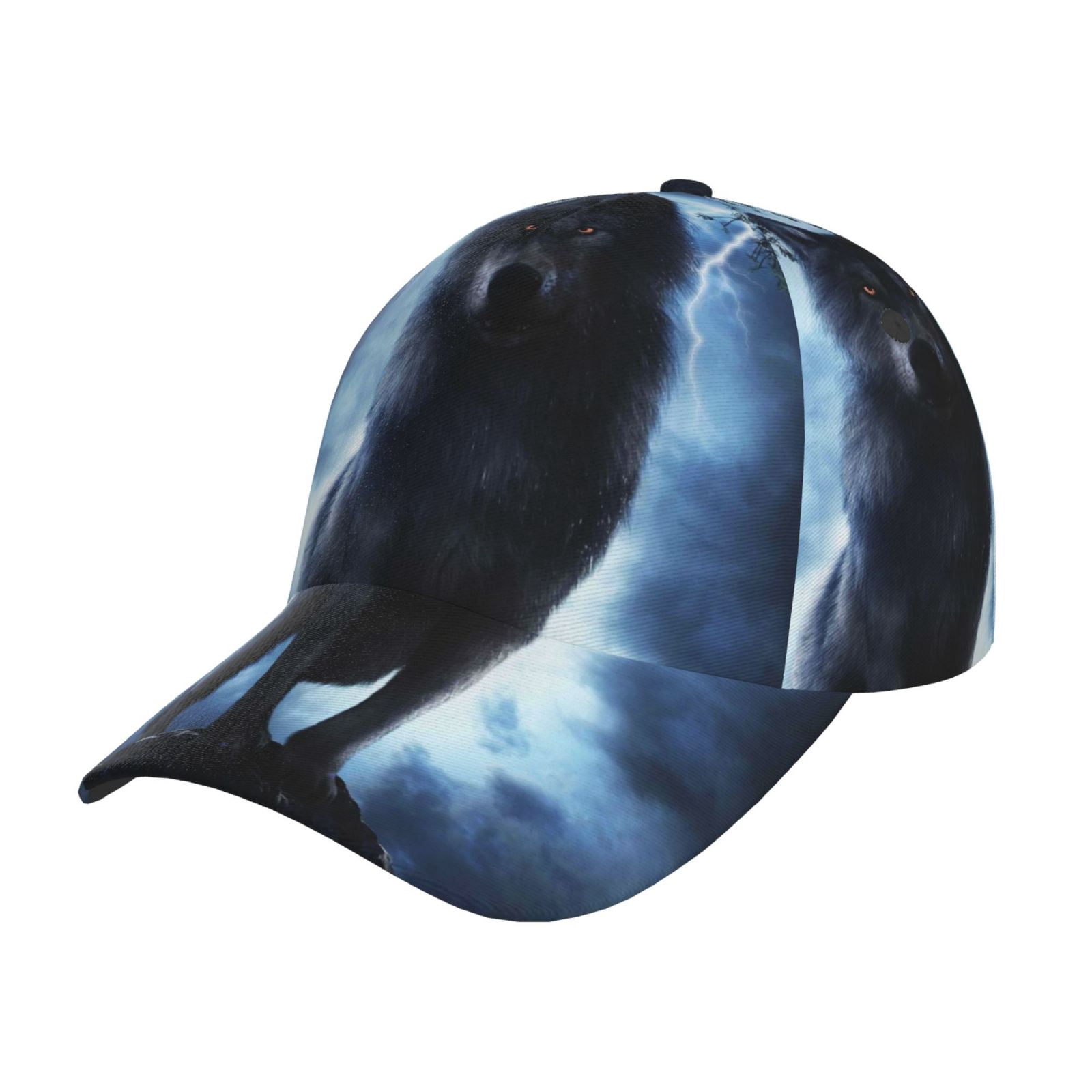 Fotbe Night Scene Of Wolves Baseball Cap, Night Scene Of Wolves Print ...