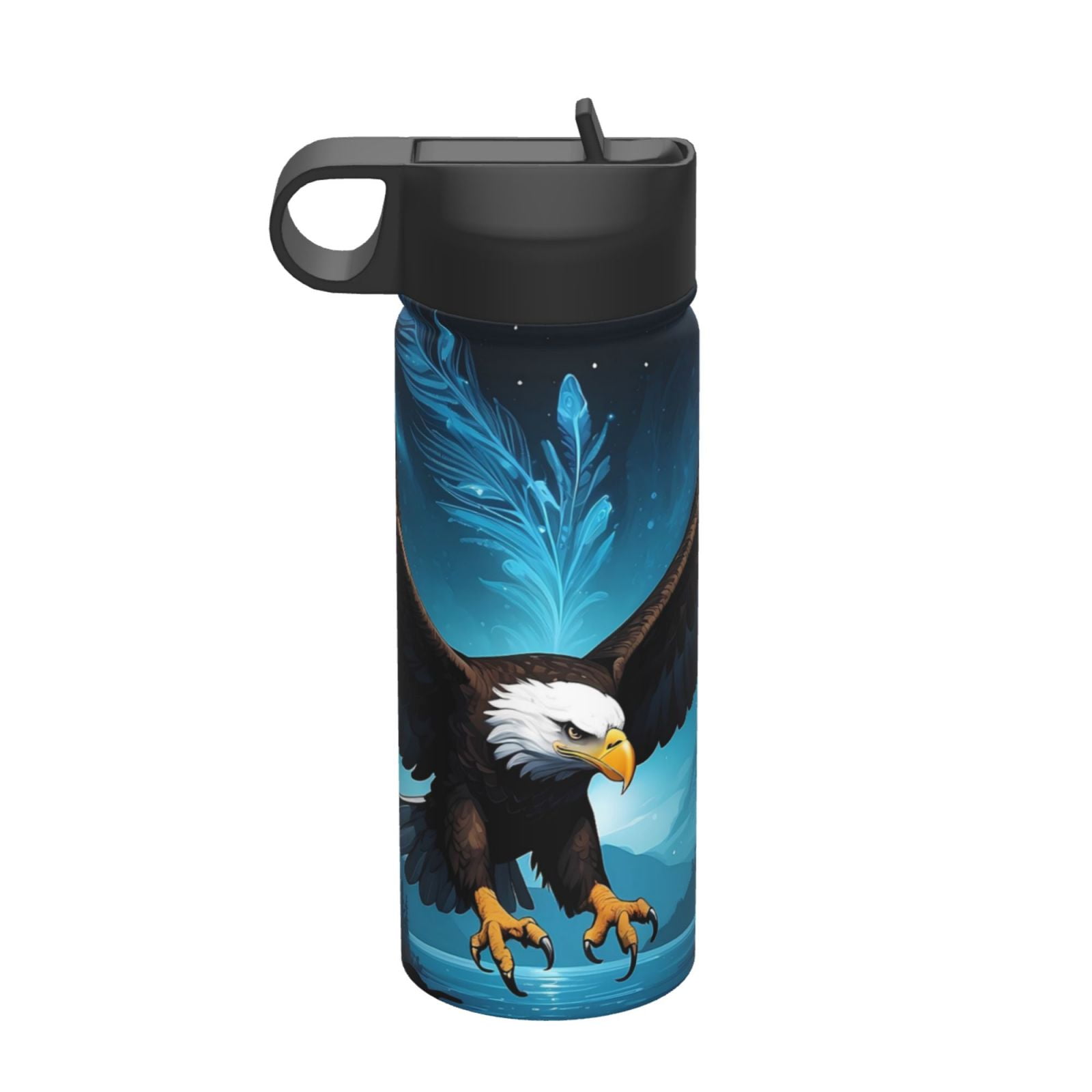 Fotbe Night Sky Forest Bald Eagle Pattern 18oz Sports Insulated Kettle ...