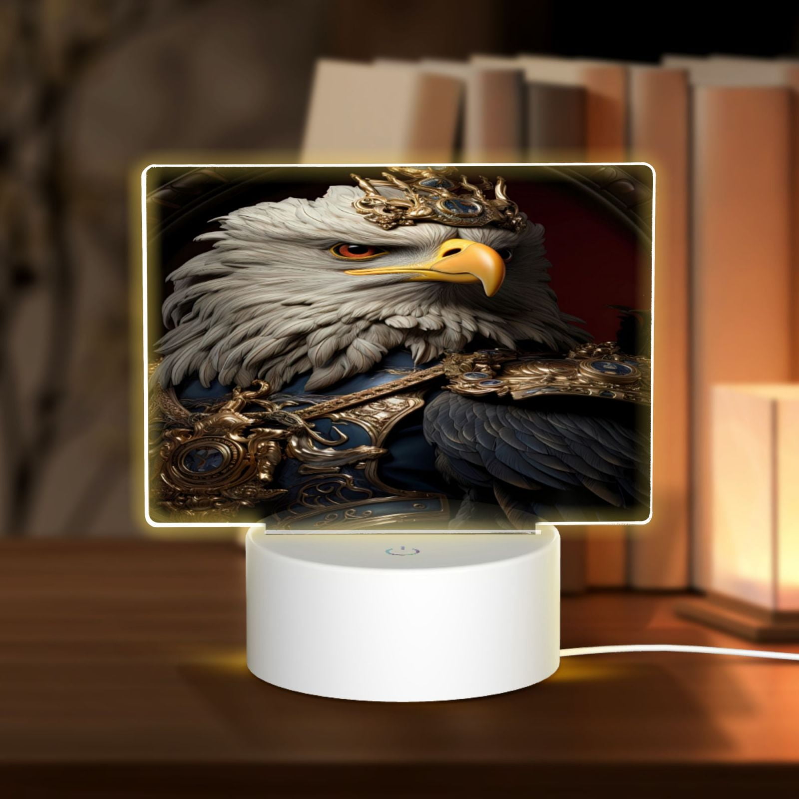 Fotbe Noble Style Bald Eagle Pattern Acrylic Night Light Gift with 3 ...