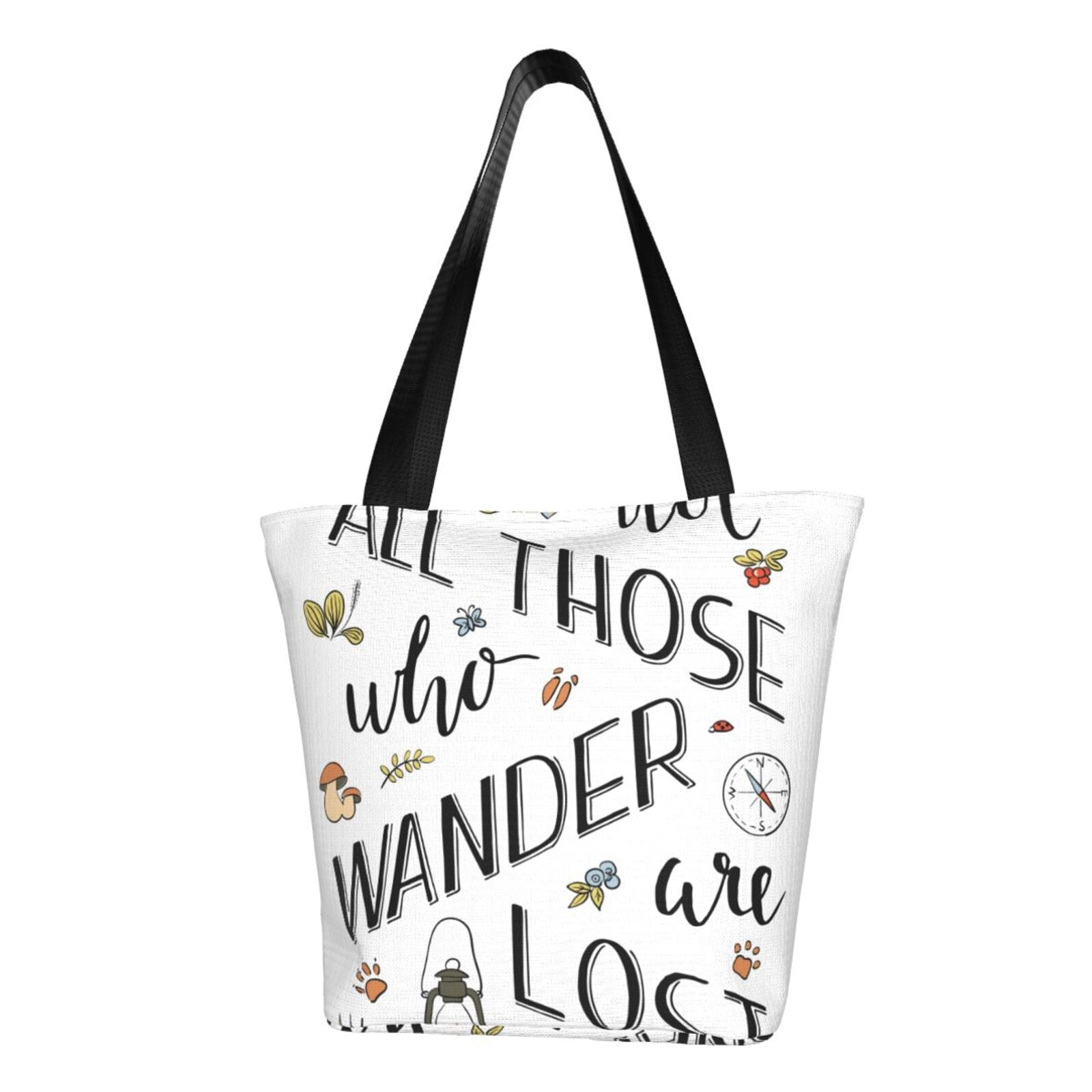 Fotbe Not All Those Who Wander Are Lost 3 Pattern Beach Tote,Shoulder ...