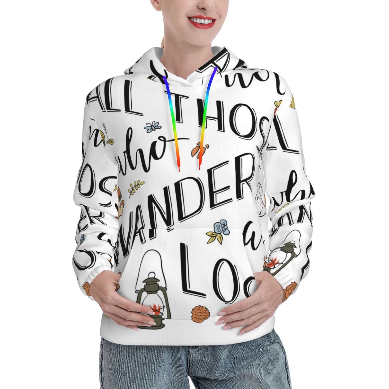 Fotbe Not All Those Who Wander Are Lost 3 Pattern Womens Long Sleeve ...