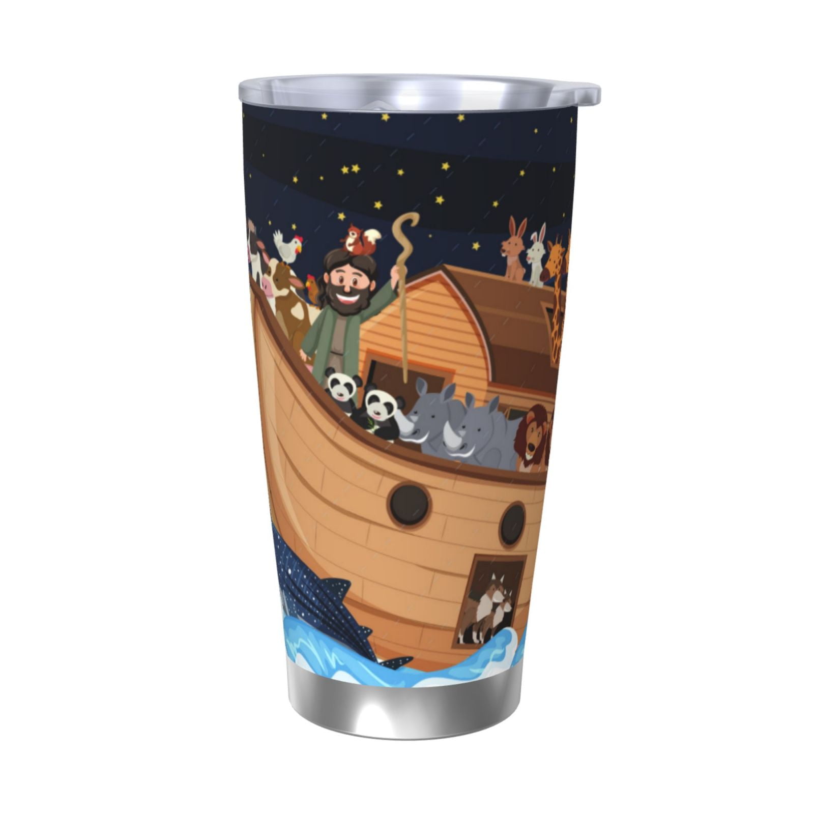 Fotbe Ocean Scene with Noah's Ark Pattern 20 oz Tumbler Stainless Steel ...