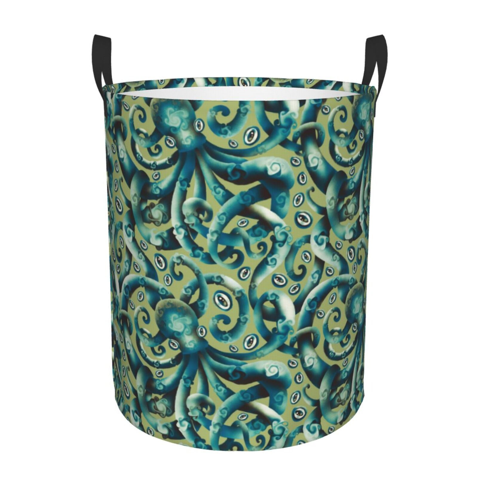 Fotbe Octopus Pattern Laundry Basket with Handles, Waterproof Large Laundry Hamper, Wash Bag for ...