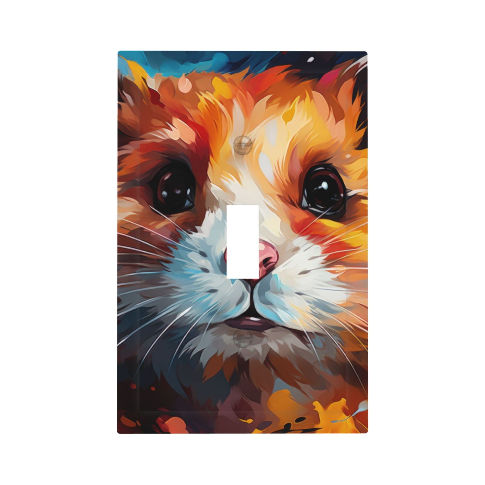 Fotbe Oil Painting Colorful Hamster Print Duplex Receptacle Wall Plate ...