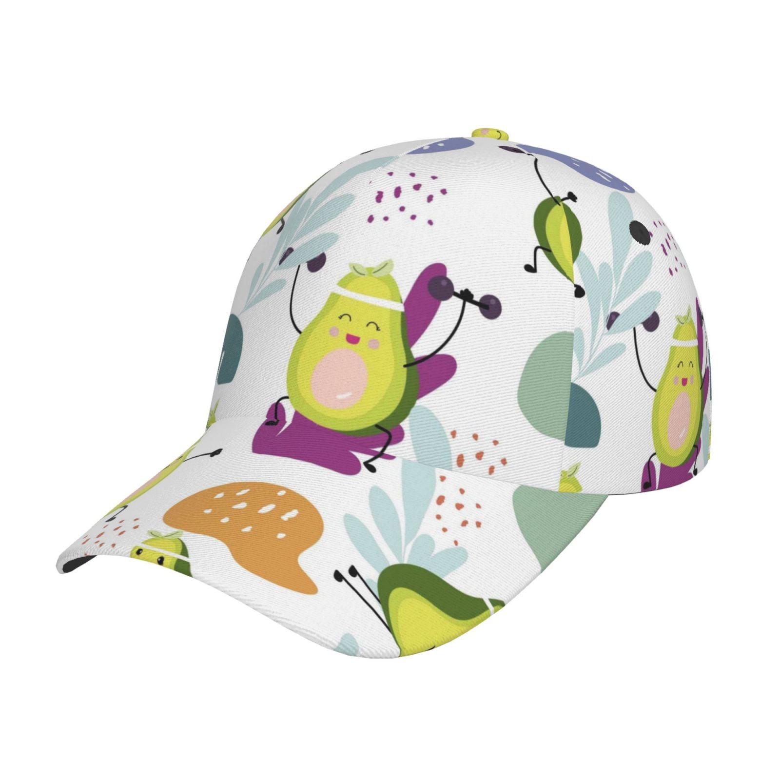 Fotbe Orange Green Avocado Baseball Cap, Orange Green Avocado Print Dad ...