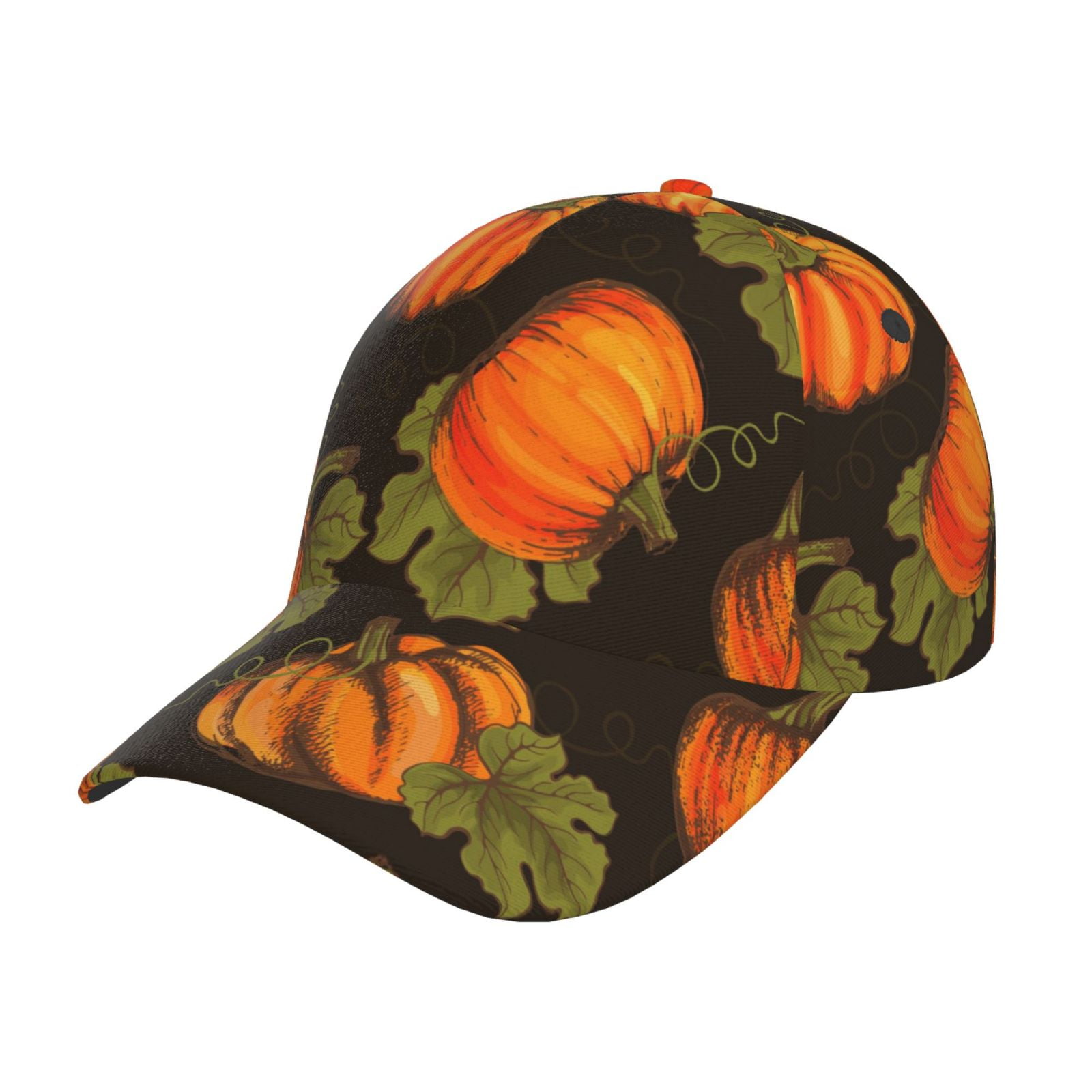 Fotbe Orange Pumpkin Baseball Cap, Orange Pumpkin Print Dad Hat,Outdoor ...