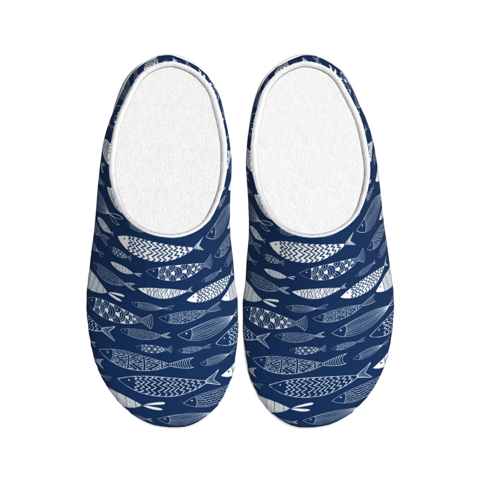 Fotbe Ornamental Fish Pattern Women's Fuzzy Curly Fur Memory Foam ...