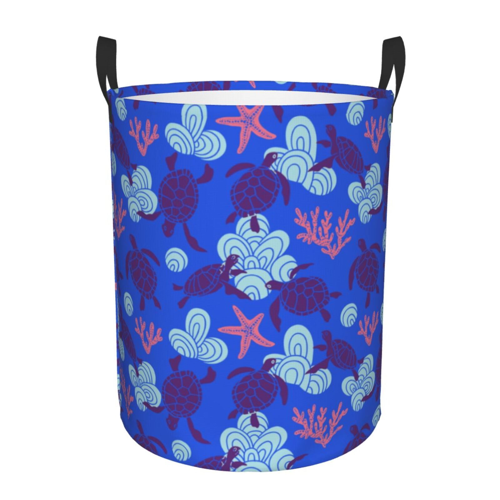 Fotbe Ornamental Turtles Laundry Basket with Handles, Waterproof Large ...