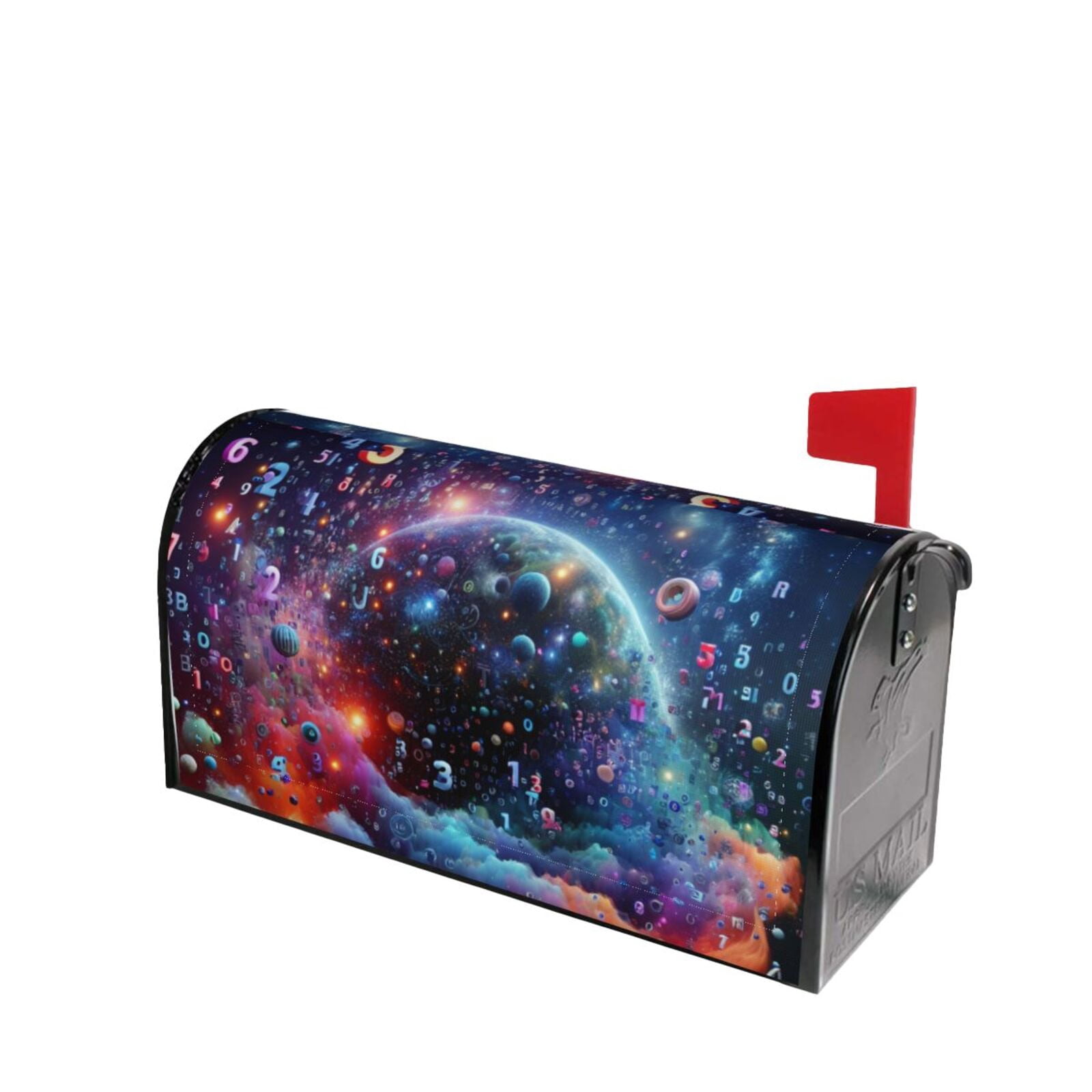 Fotbe Outer Space Floating Numbers And Letters Mailbox Covers Post ...
