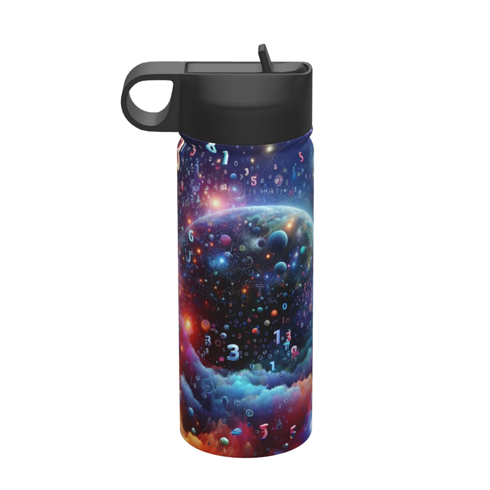Fotbe Outer Space Floating Numbers And Letters Pattern 18oz Sports ...