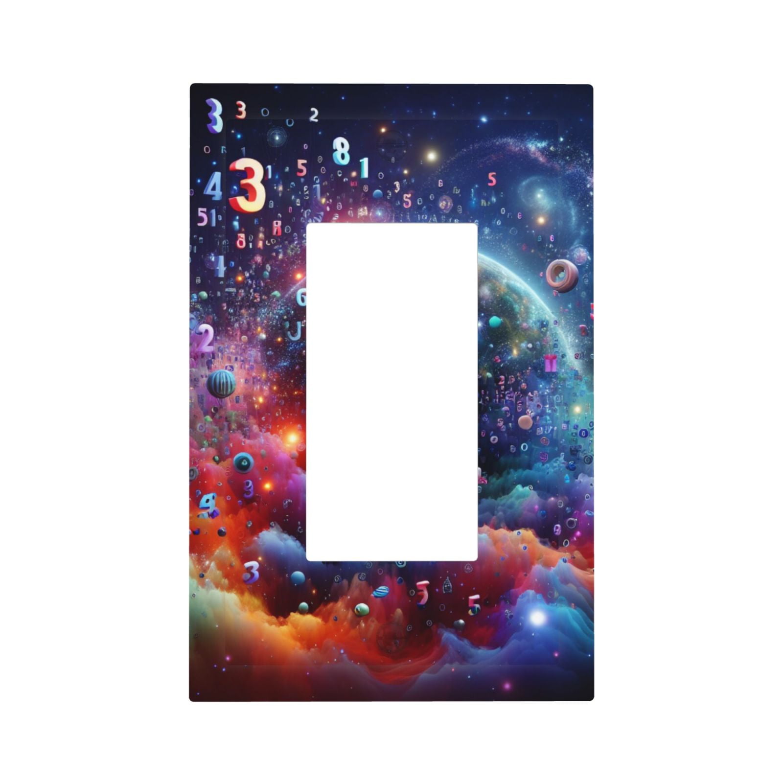 Fotbe Outer Space Floating Numbers And Letters Print Duplex Receptacle ...