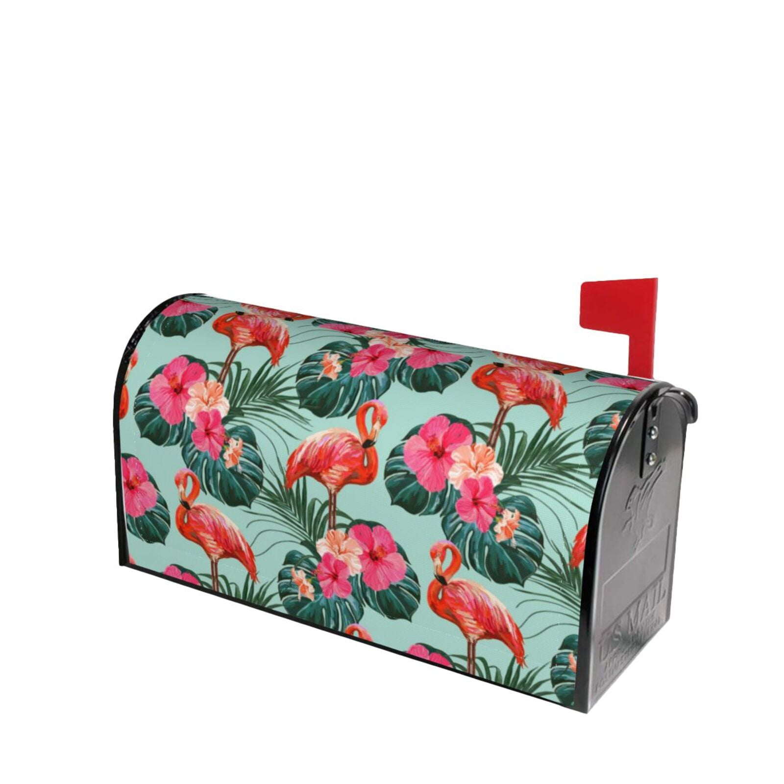 Fotbe Palm Leaves Flamingo Mailbox Covers Post Letter Box Cover Garden ...