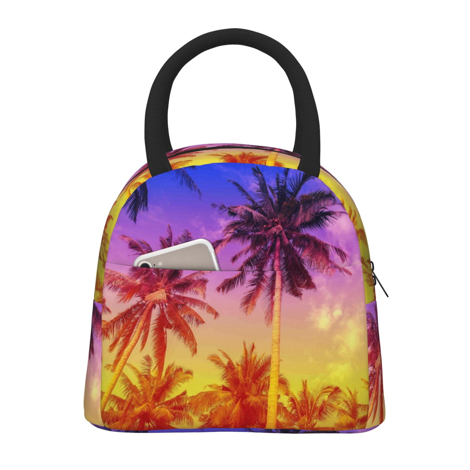 Fotbe Palm Trees at Sunset Pattern Lunch Bag, Insulated Lunch Box ...