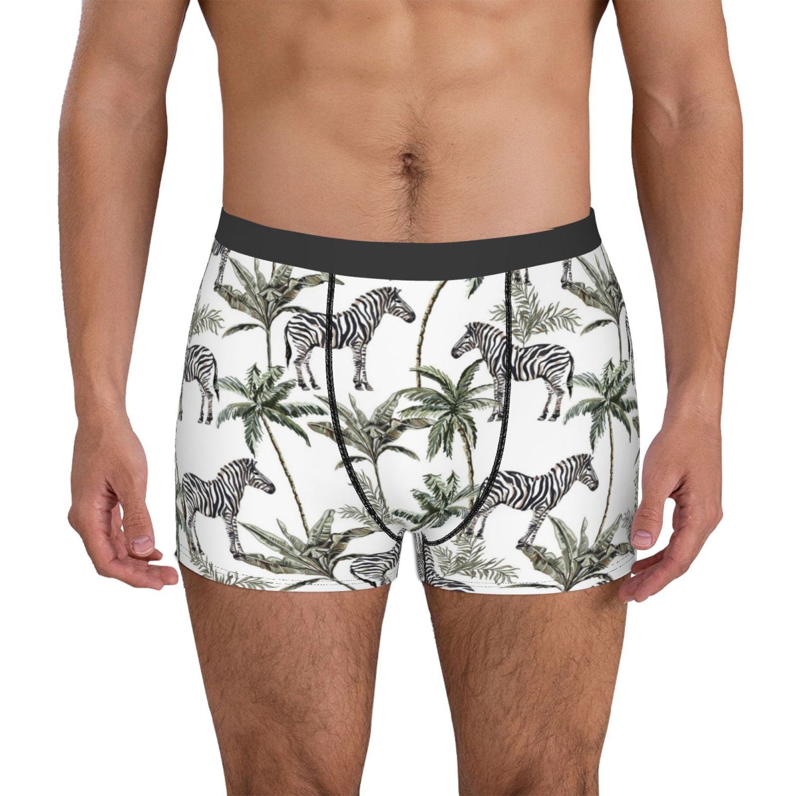 Fotbe Palm Trees Zebra Men’s Total Support Pouch Boxer Briefs, X-Temp ...