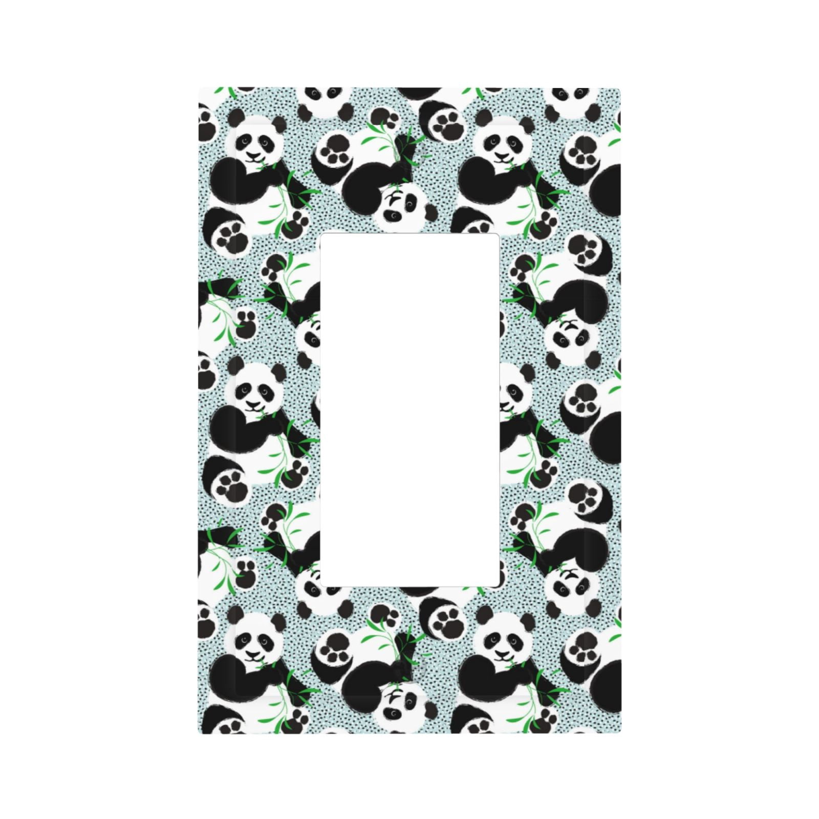 Fotbe Panda And Eucalyptus Print Duplex Receptacle Wall Plate, 1-Gang 5 ...