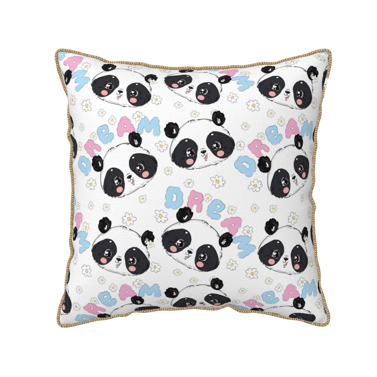 Fotbe Panda Bear1 Pattern Velvet Decorative Throw Pillow Covers with ...