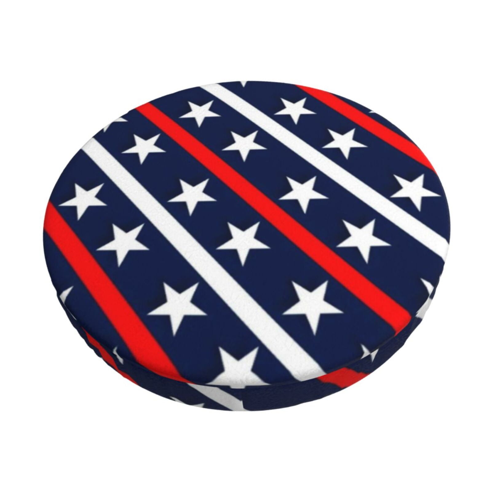 Fotbe Patriotic Star Stool Covers Round,Waterproof Round Bar Stool ...