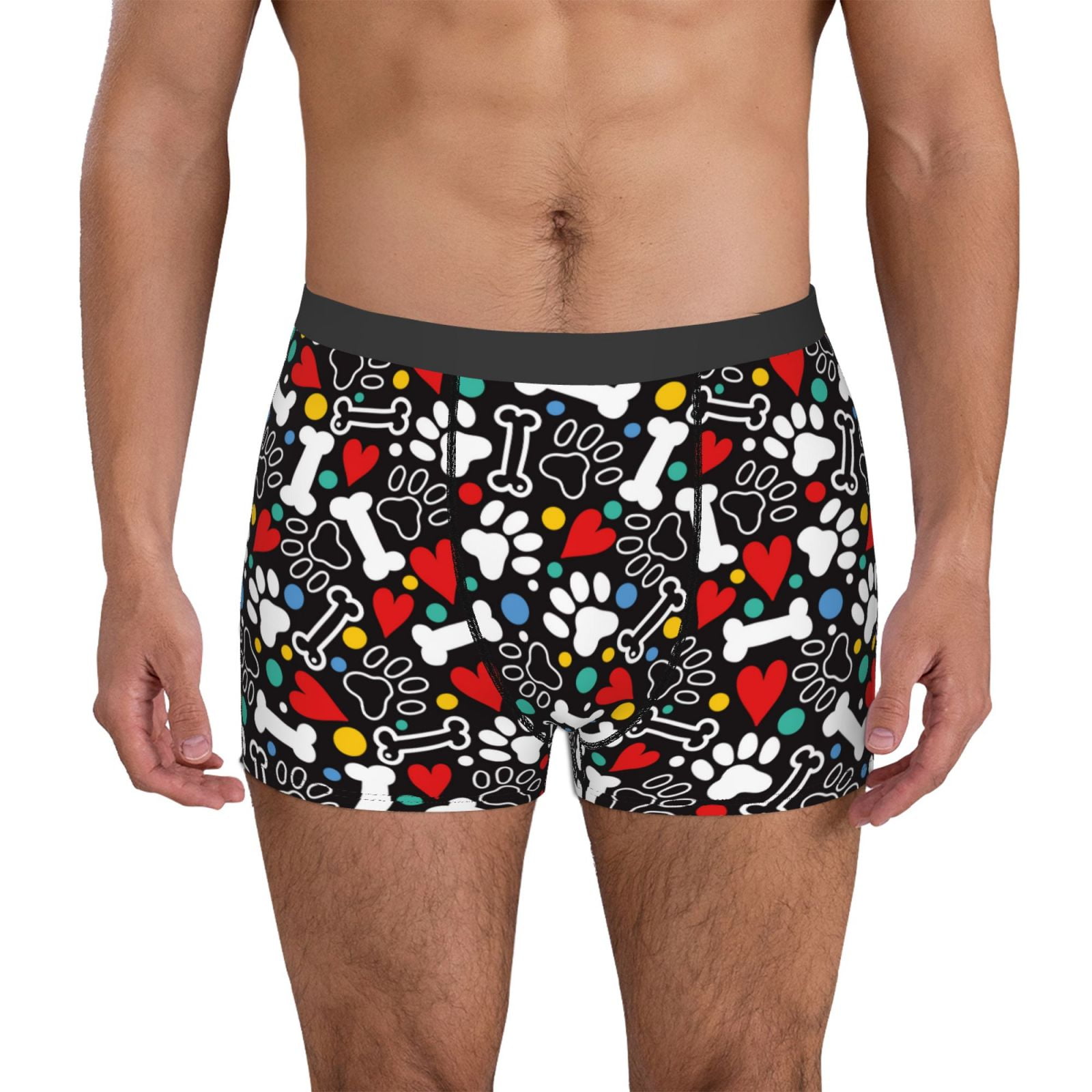 Fotbe Paw And Bones Men’s Total Support Pouch Boxer Briefs, X-Temp ...