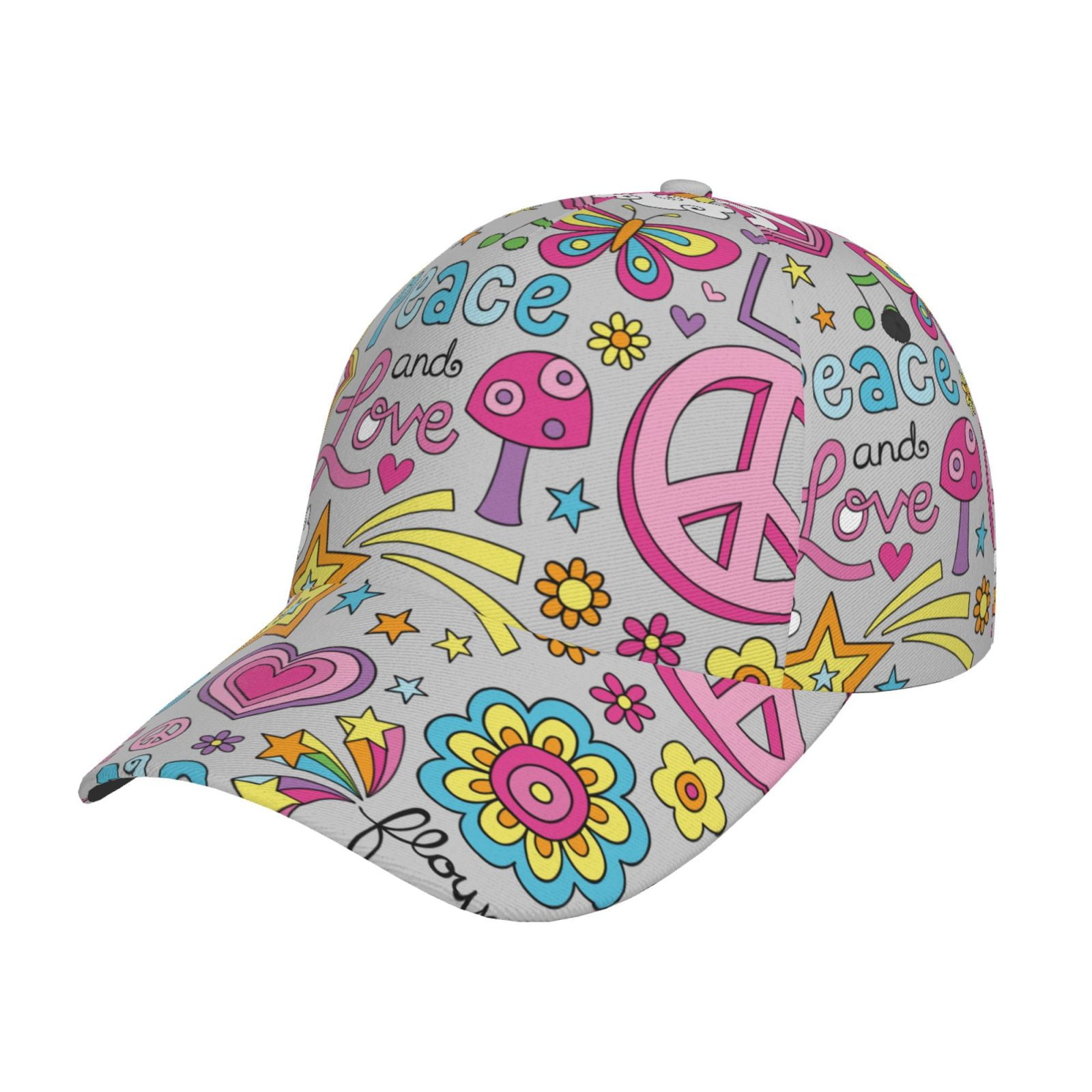 Fotbe Peace Love And Dove Flower Power Baseball Cap, Peace Love And ...