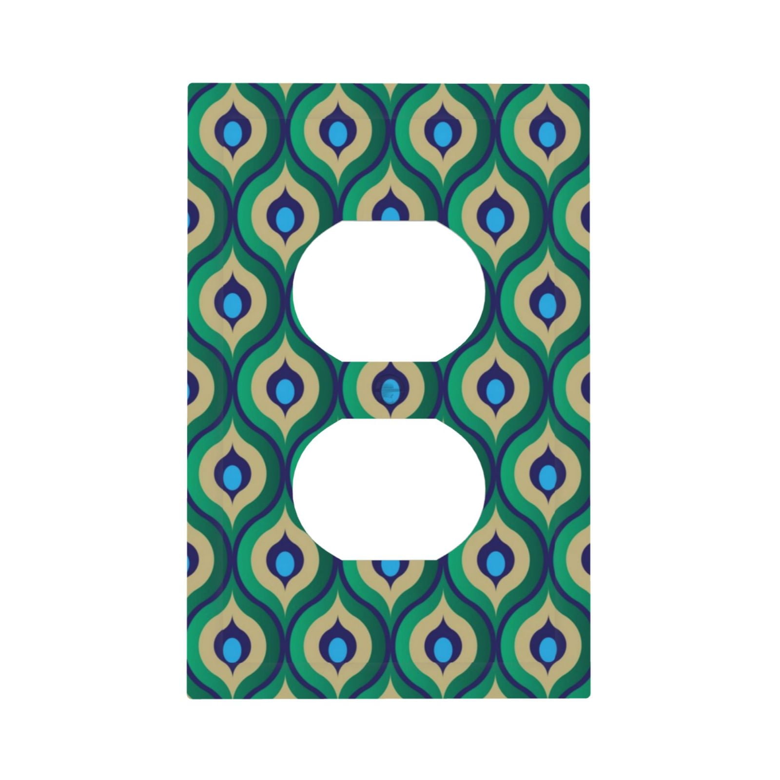 Fotbe Peacock'S Tail Print Duplex Receptacle Wall Plate, 1-Gang 5.0" x3 ...