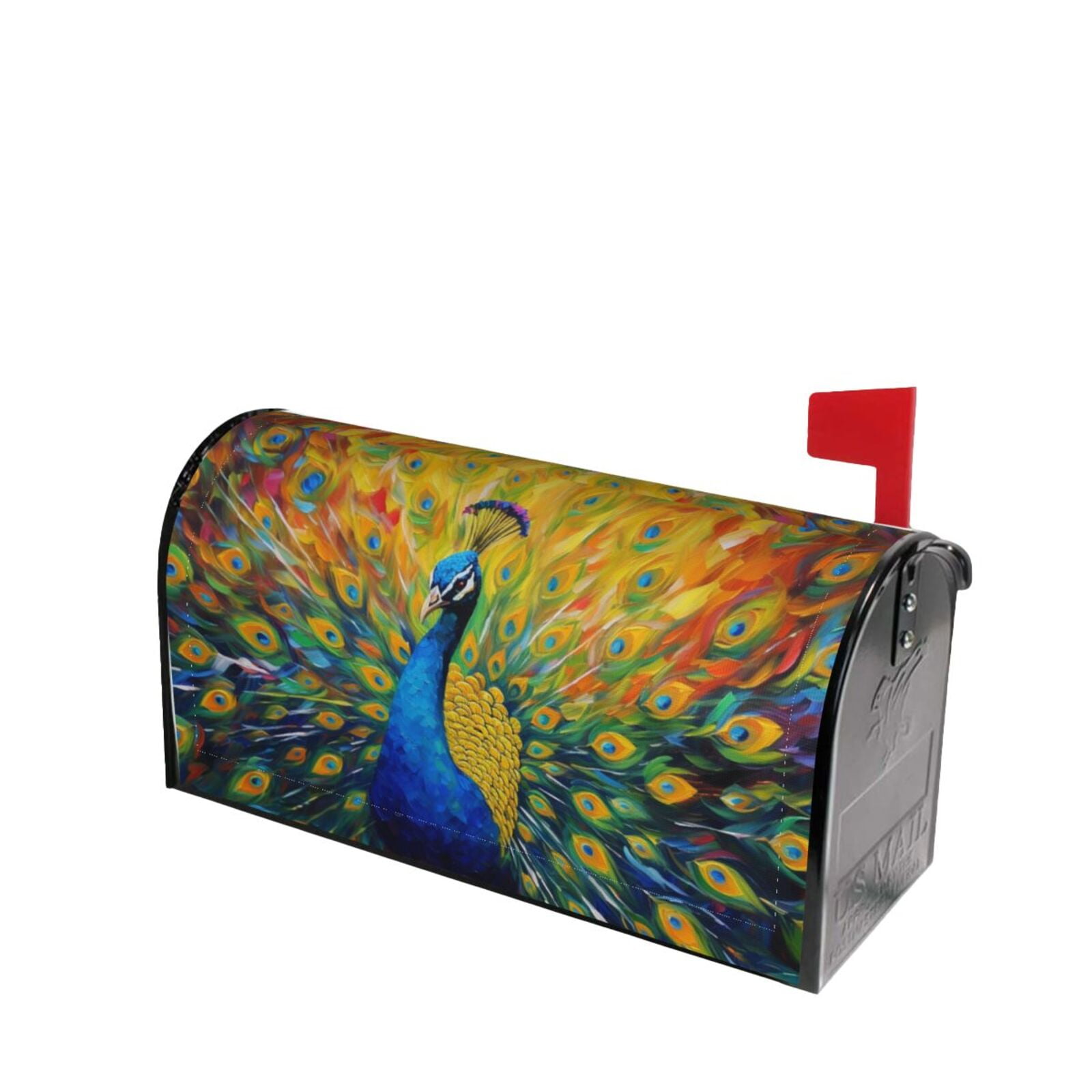 Fotbe Peacocks Mailbox Covers Post Letter Box Cover Garden Decor ...