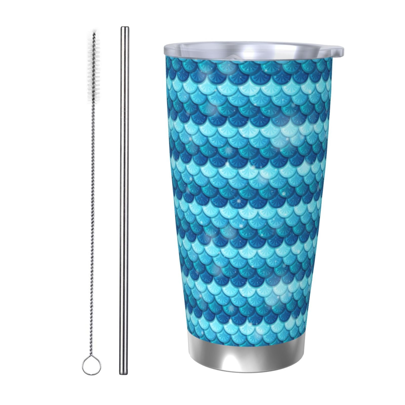 Fotbe Pearlescent Scales Pattern 20 oz Tumbler Stainless Steel Vacuum ...
