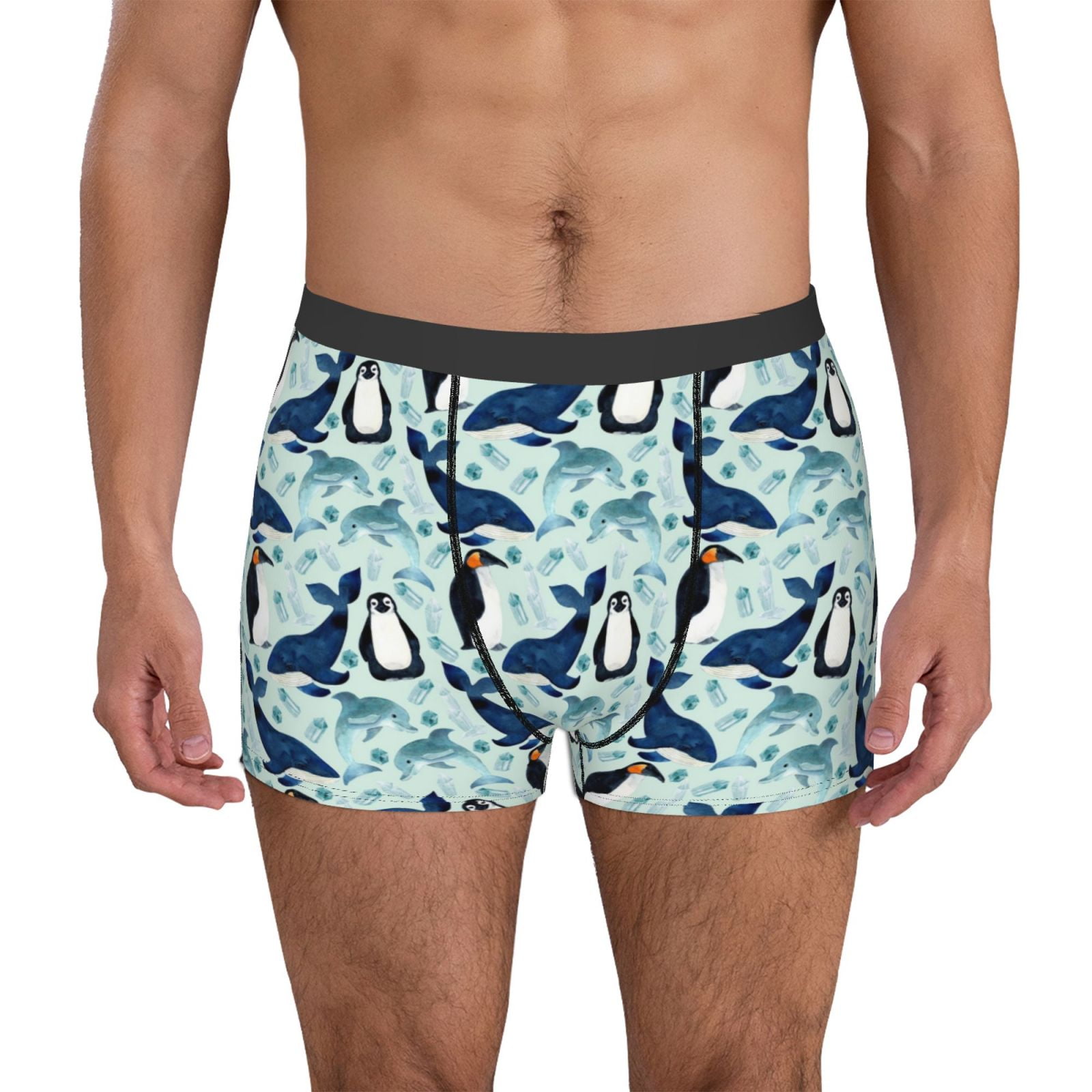 Fotbe Penguins Whales Men’s Total Support Pouch Boxer Briefs, X-Temp ...