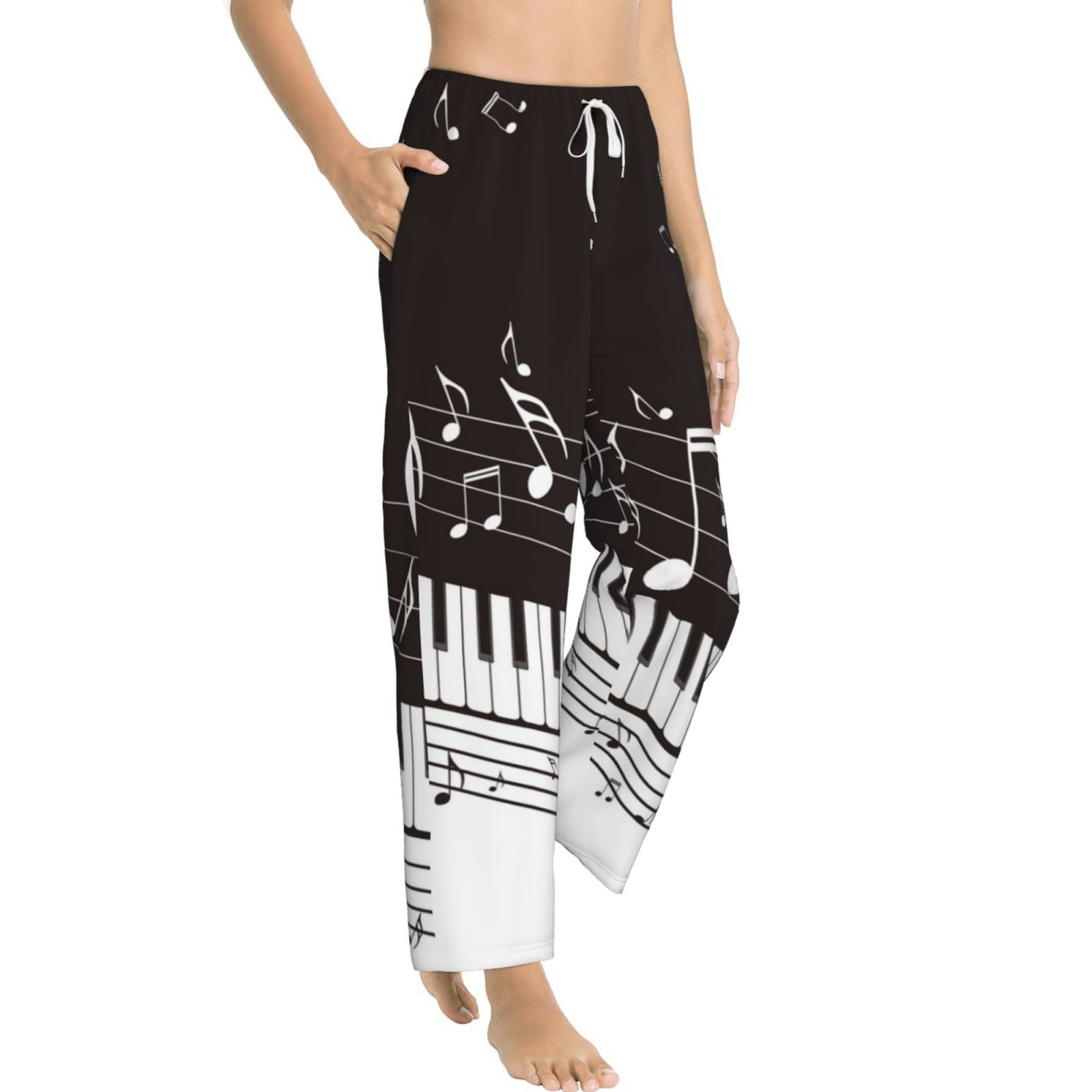 Fotbe Piano Keys With Musical Notes Women's Pajama Pants,Sleepwear ...