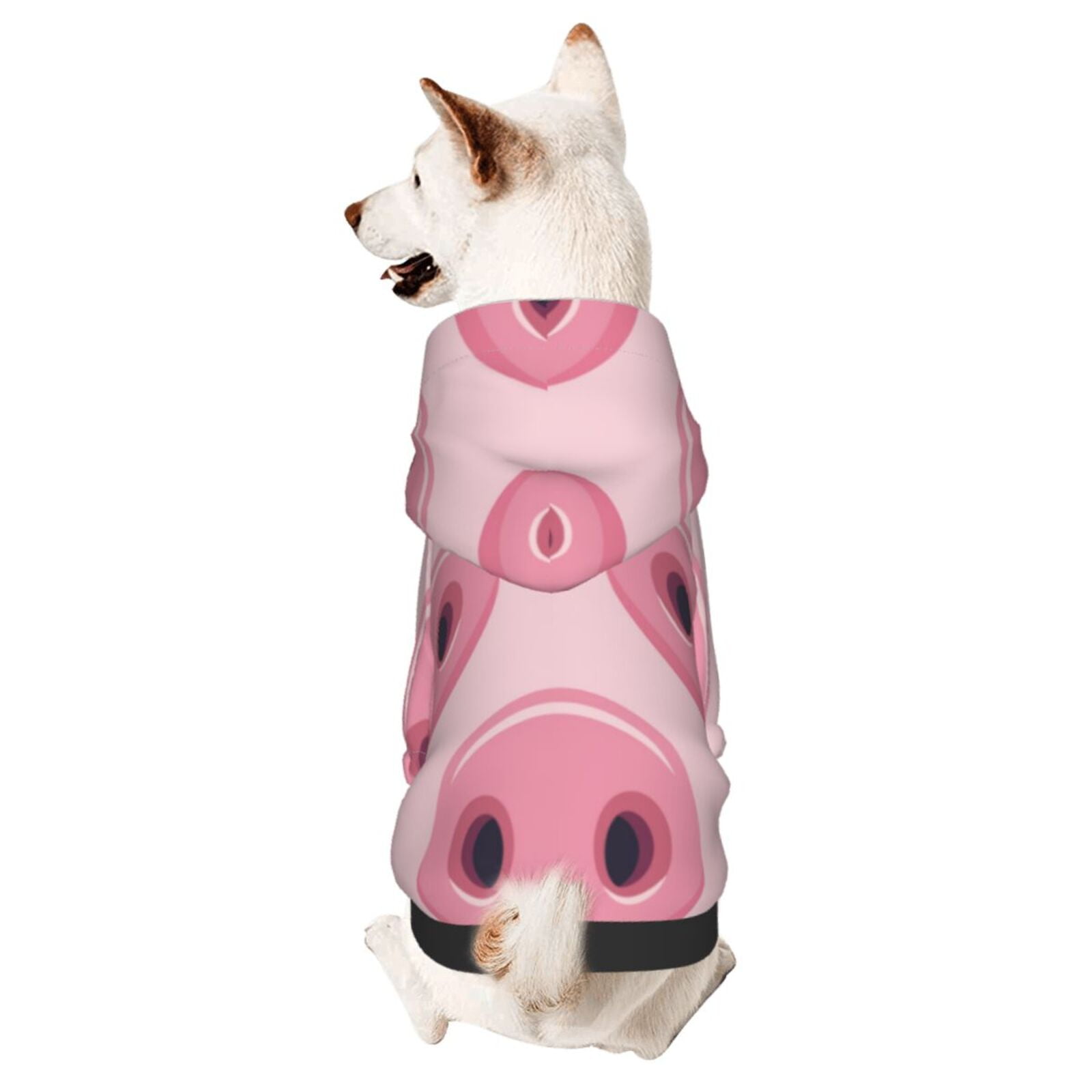 Fotbe Pig Nose Print Small Dog Sweater Hoodies Pet Grey Hooded Soft ...