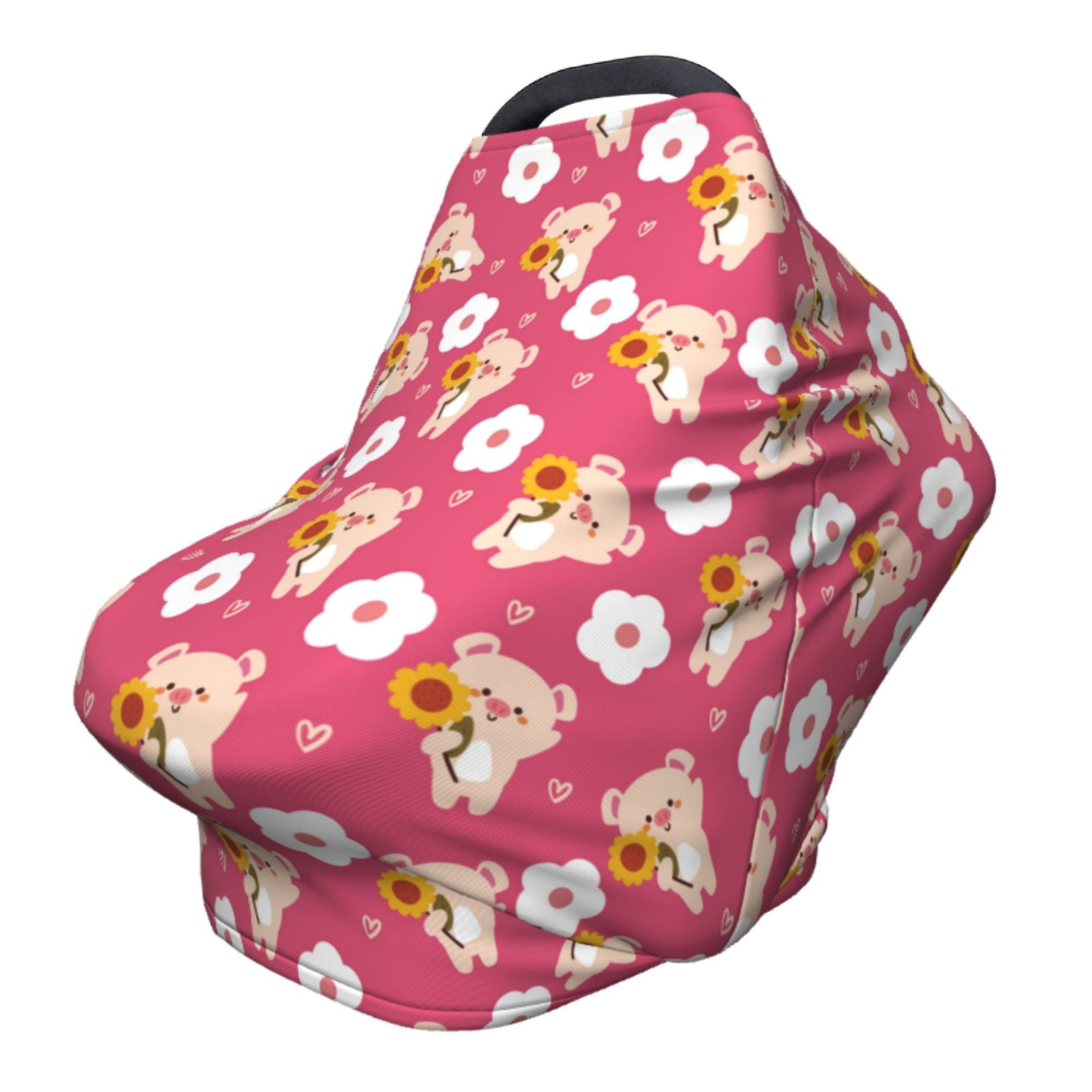 Fotbe Piggy Sunflower Pattern Car Seat Covers for Babies, Nursing ...