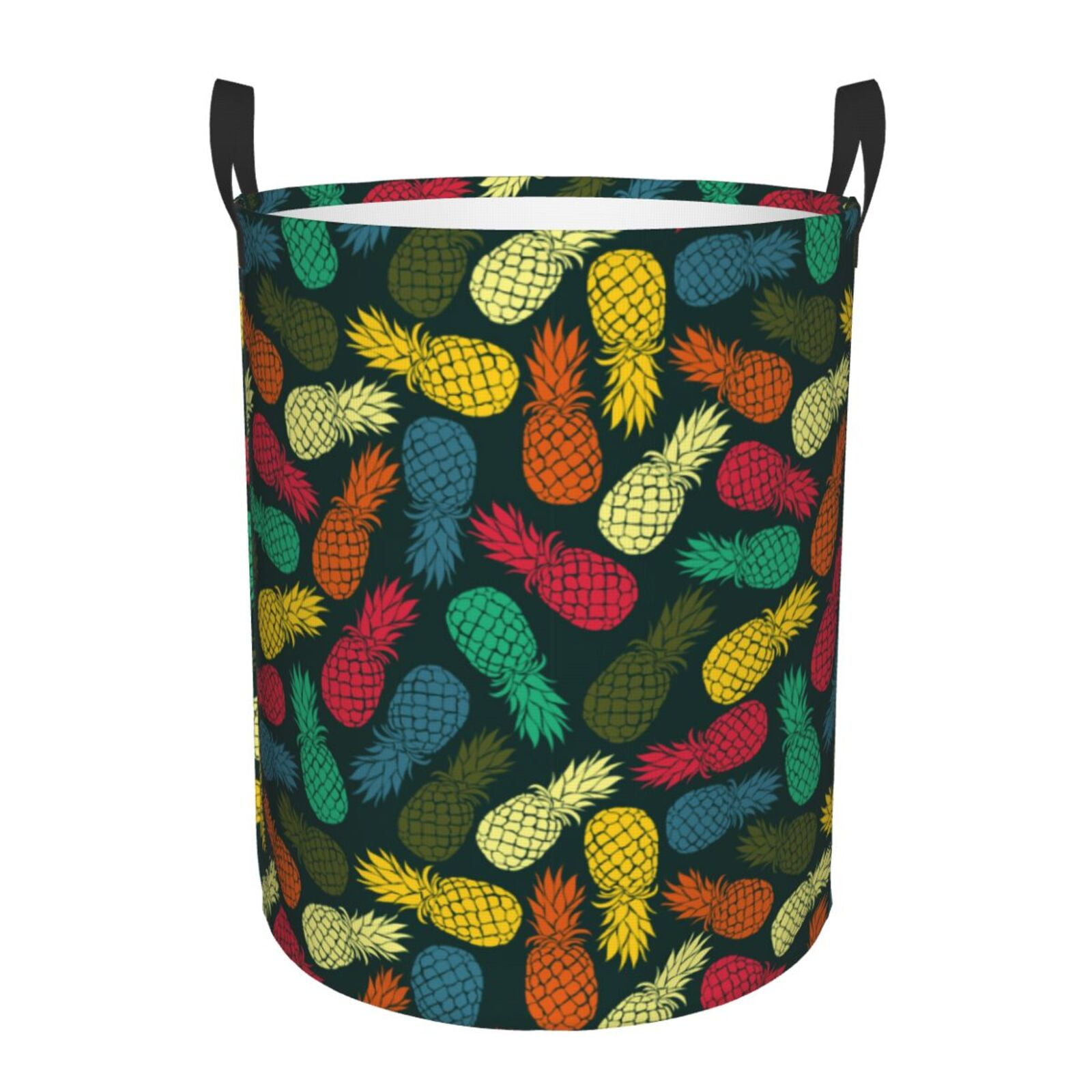 Fotbe Pineapple Fruit Colorful Pattern Laundry Basket with Handles ...