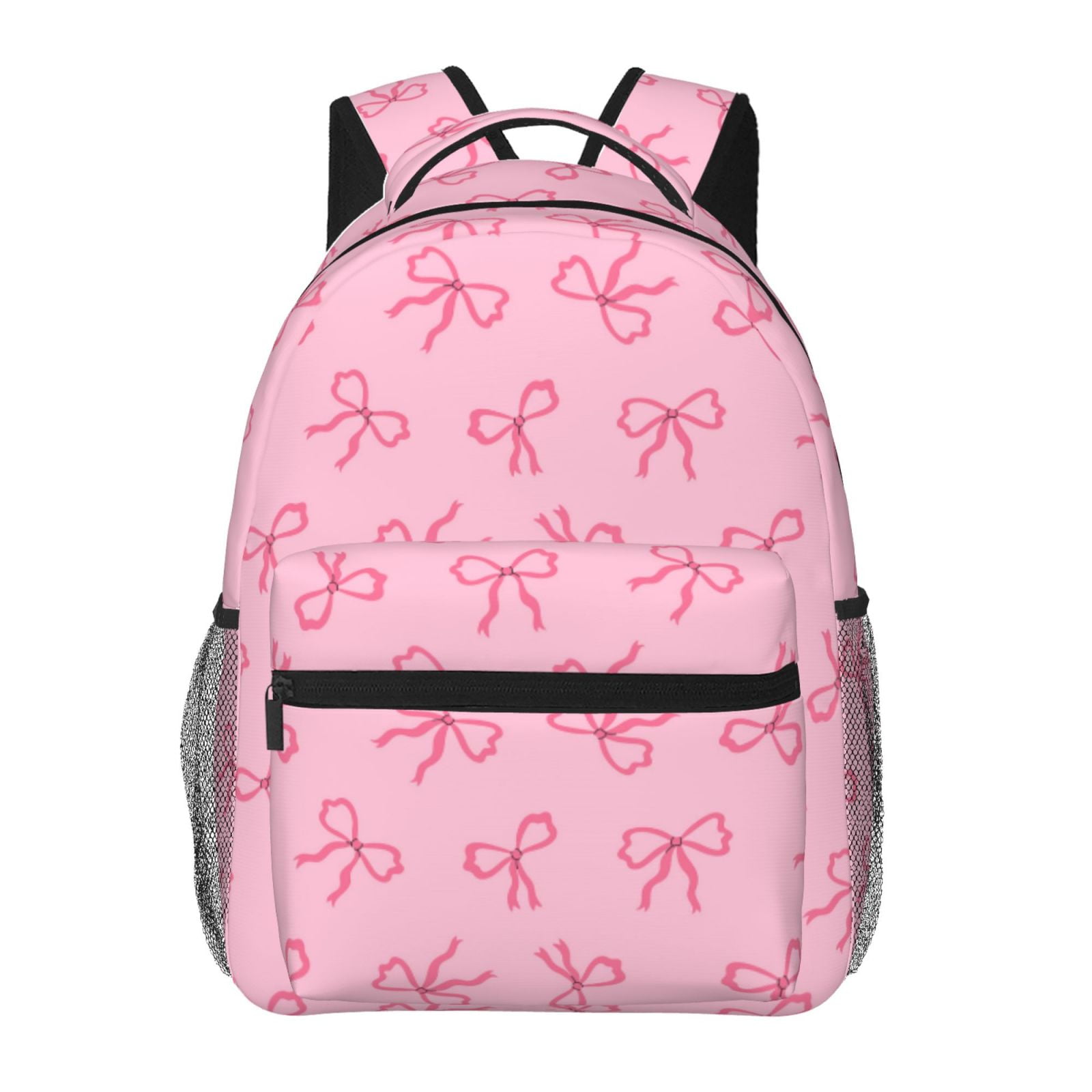 Fotbe Pink Bows Pattern Casual Backpack for School, Travel, and Outdoor ...