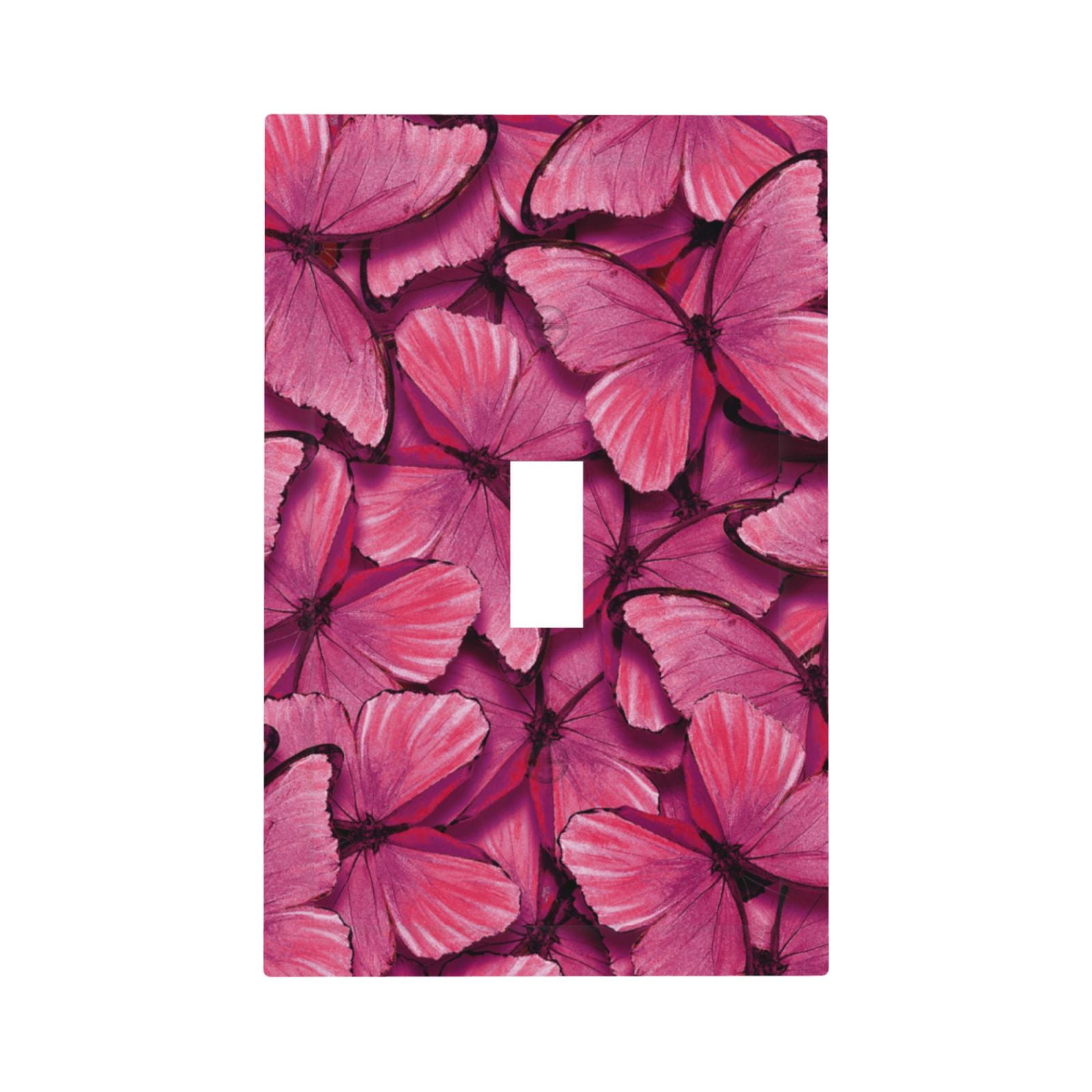 Fotbe Pink Butterfly Print Duplex Receptacle Wall Plate, 1-Gang 5.0" x3 ...
