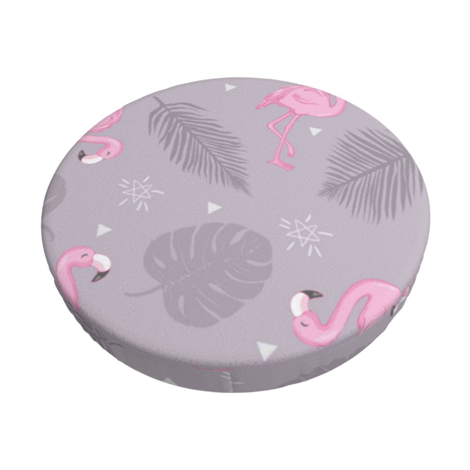 Fotbe Pink Flamingo Stool Covers Round,Waterproof Round Bar Stool ...