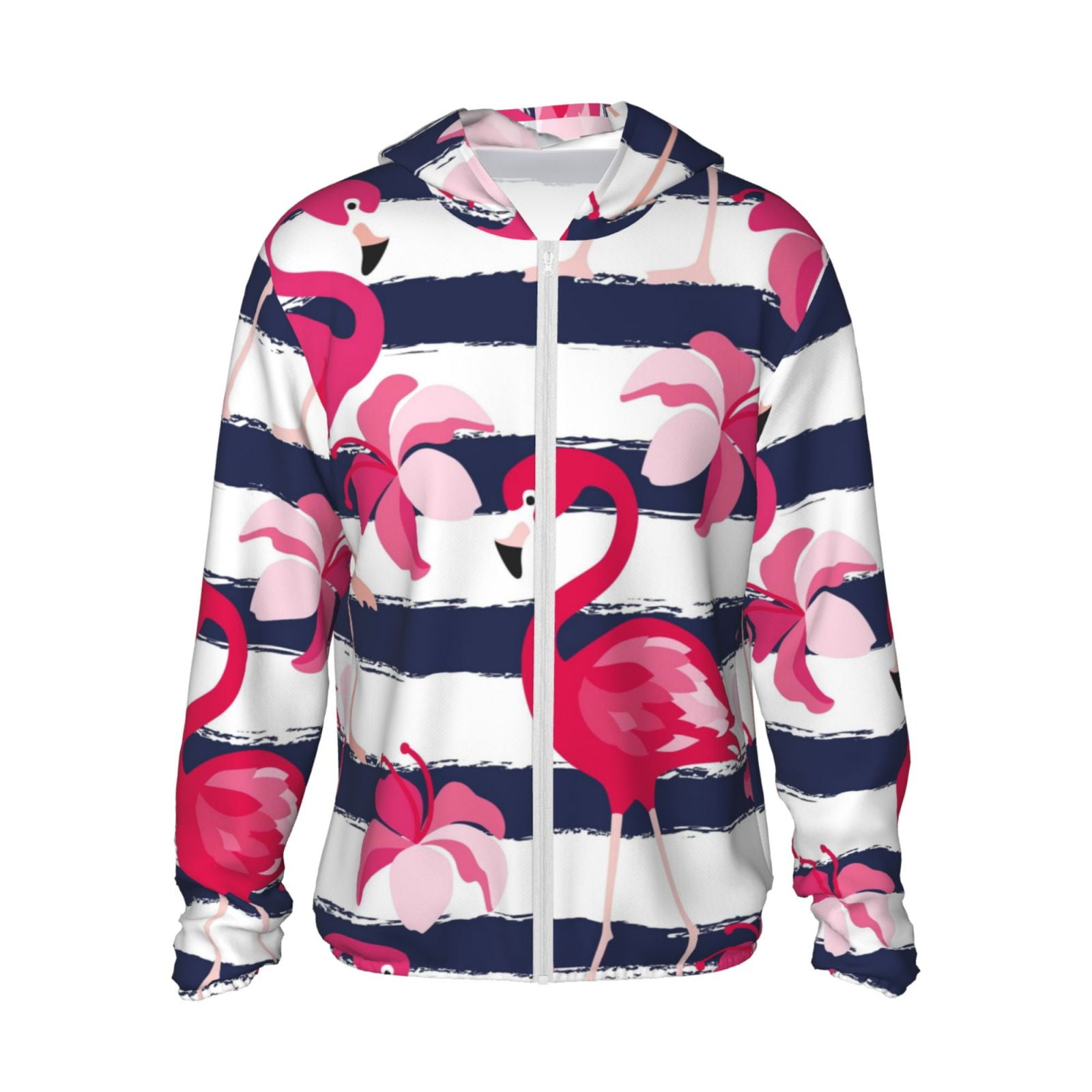 Fotbe Pink Flamingos Men's Women's UPF 50+ Sun Protection Jacket Hooded ...