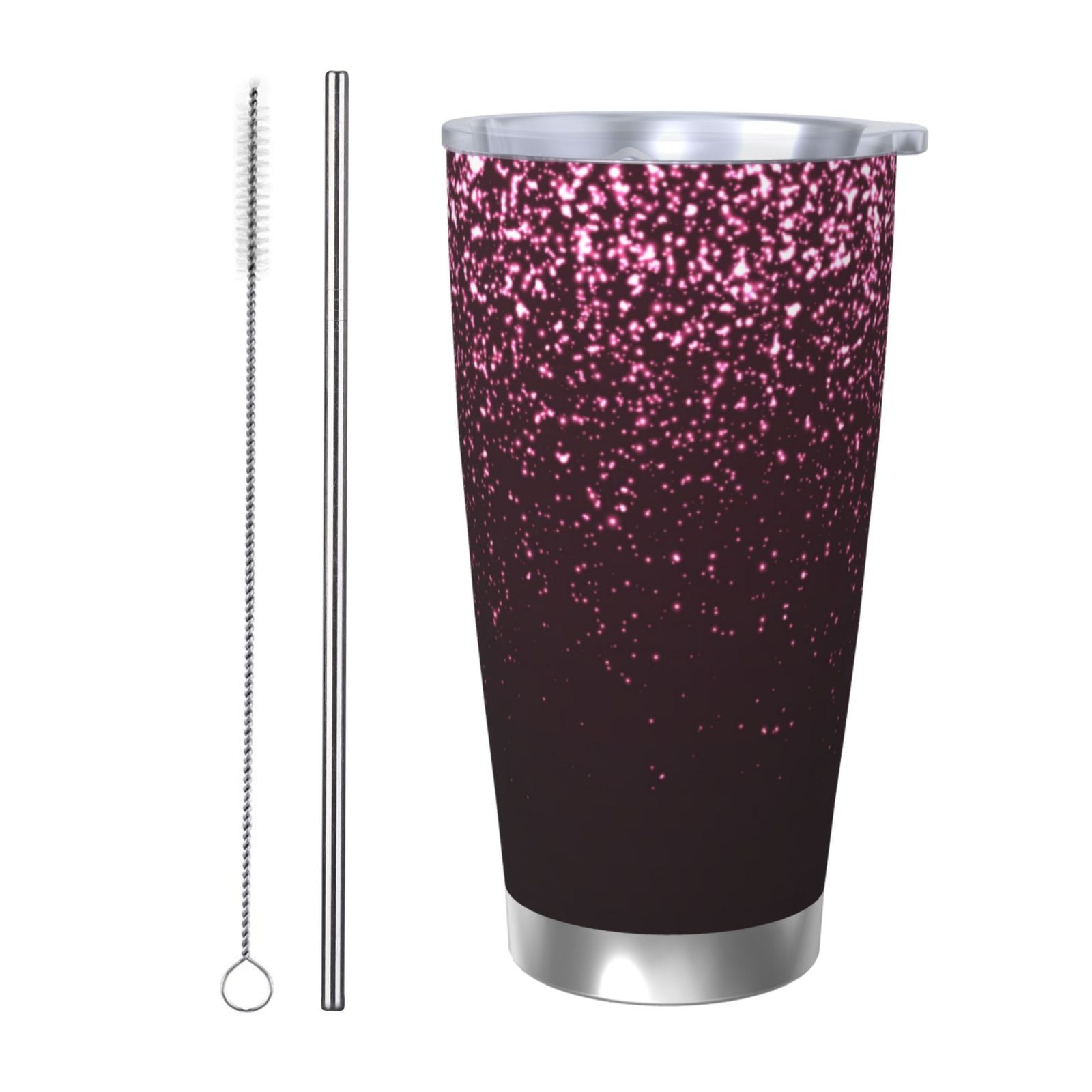Fotbe Pink Glitter Sparkles A Pattern 20 oz Tumbler Stainless Steel ...