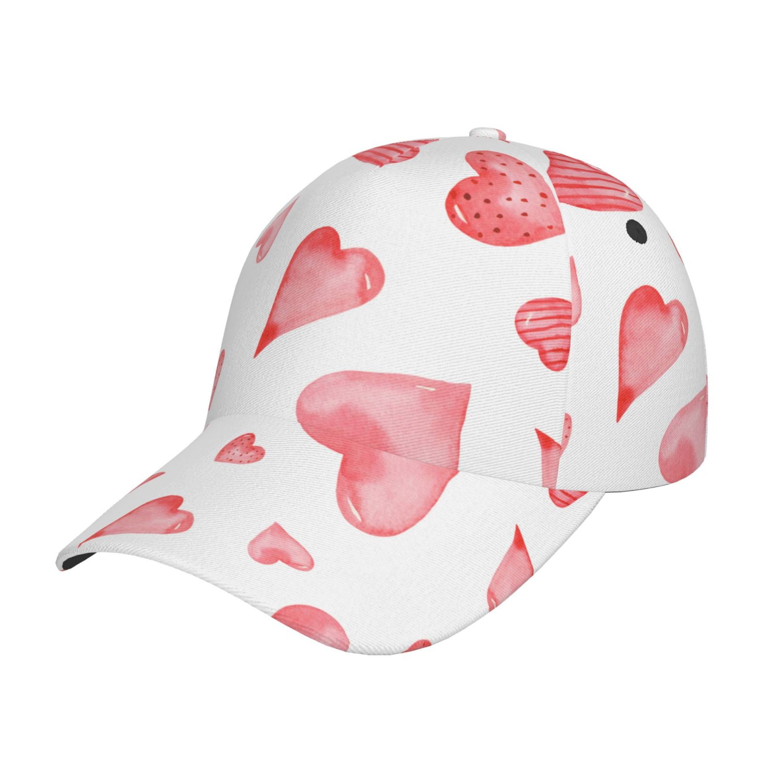 Fotbe Pink Hearts Baseball Cap, Pink Hearts Print Dad Hat,Outdoor Hat ...