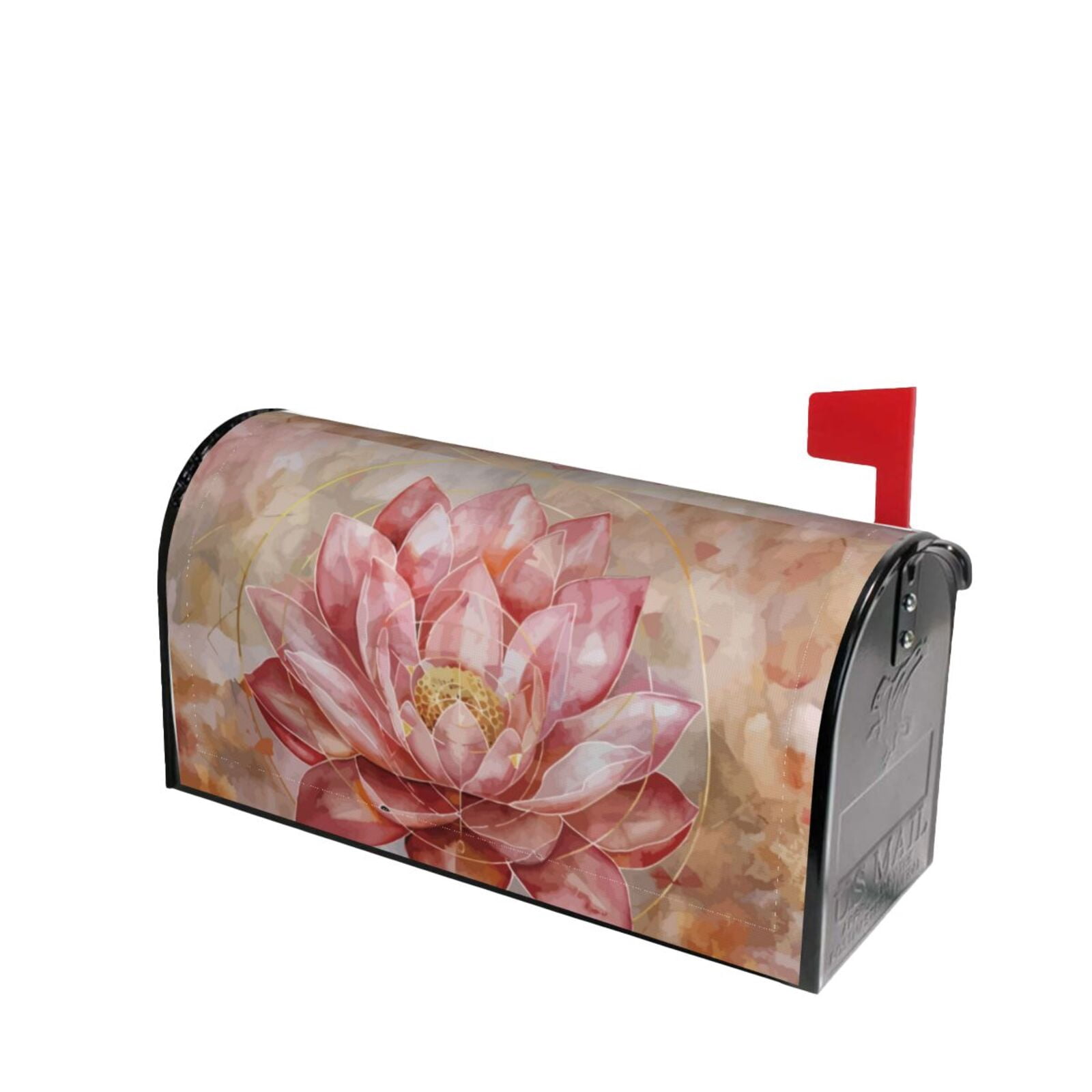 Fotbe Pink Lotus Mailbox Covers Post Letter Box Cover Garden Decor ...