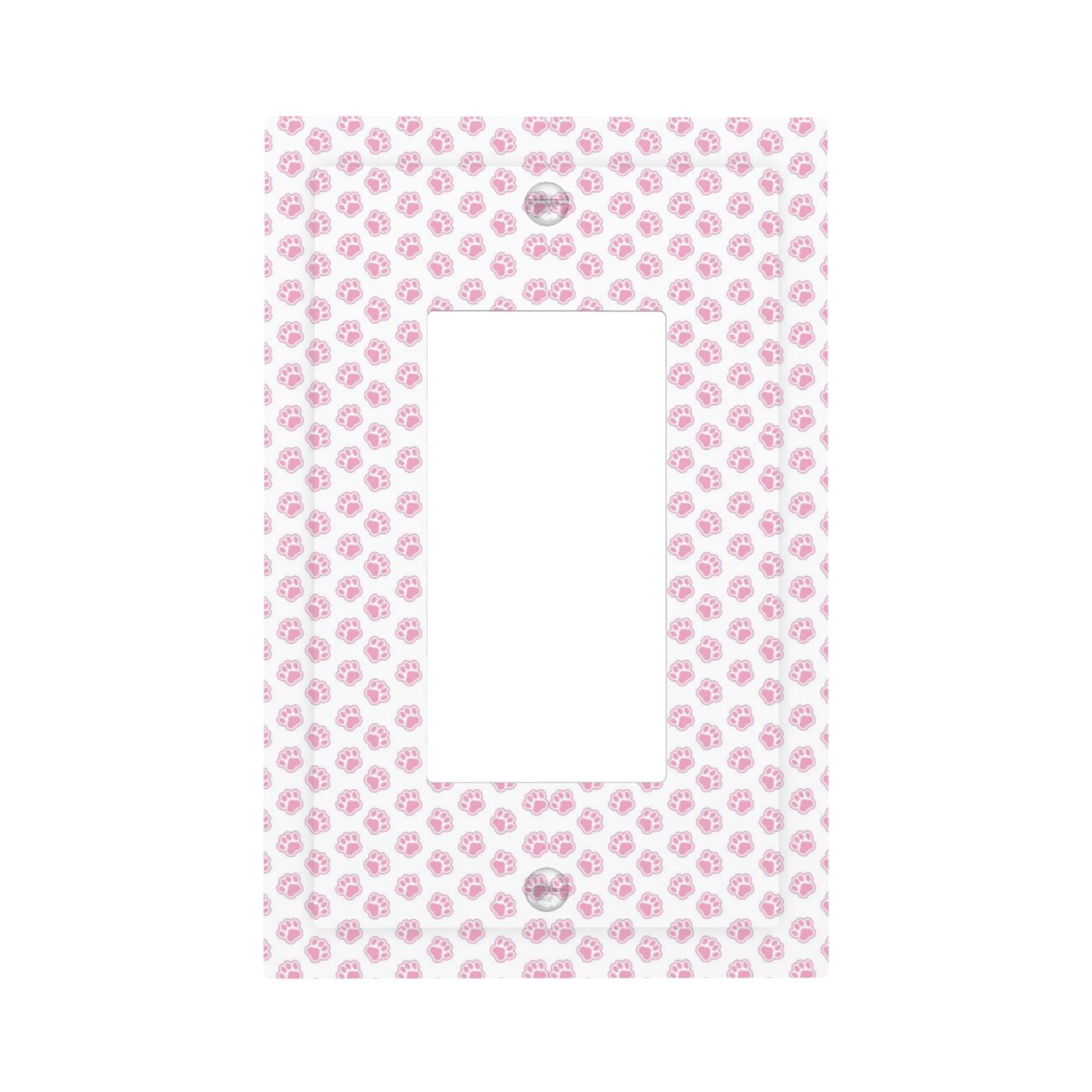 Fotbe Pink Paw Print Duplex Receptacle Wall Plate, 1-Gang 5.0" x3.0 ...