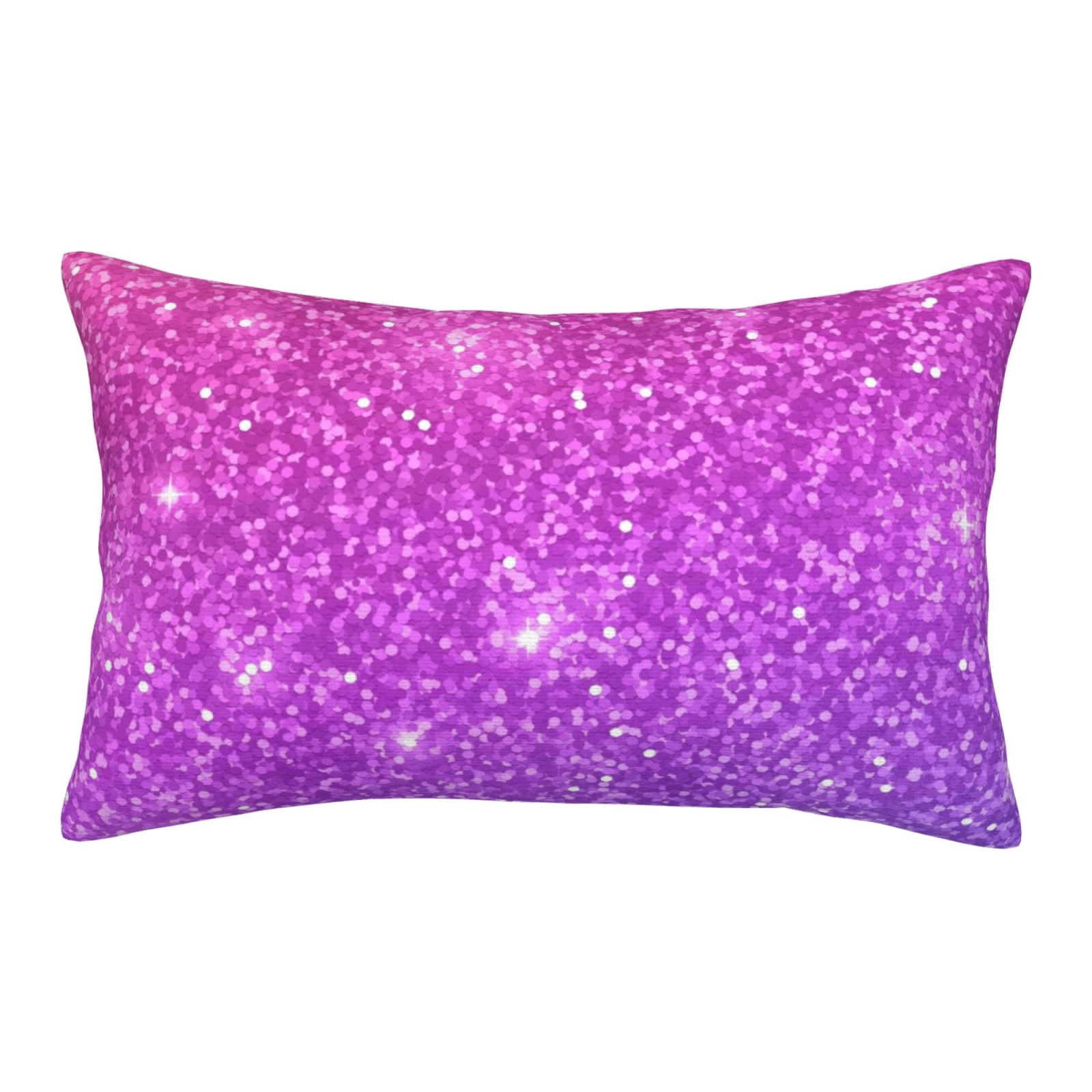 Fotbe Pink Purple Glitter Pillow Cases - Envelope Closure - Luxury ...