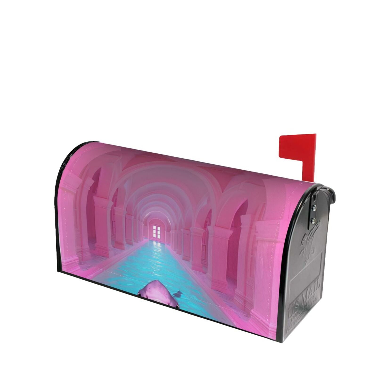 Fotbe Pink Shark Pool Fantasy Mailbox Covers Post Letter Box Cover ...