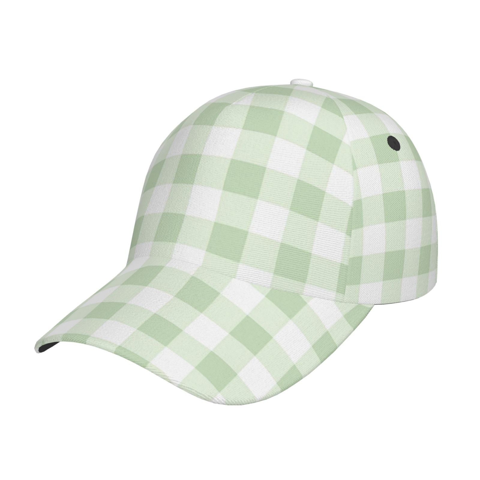 Fotbe Pistachio Green Checkboard Baseball Cap, Pistachio Green ...
